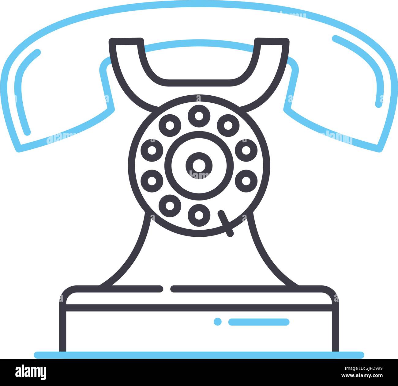 vintage phone line icon, outline symbol, vector illustration, concept ...