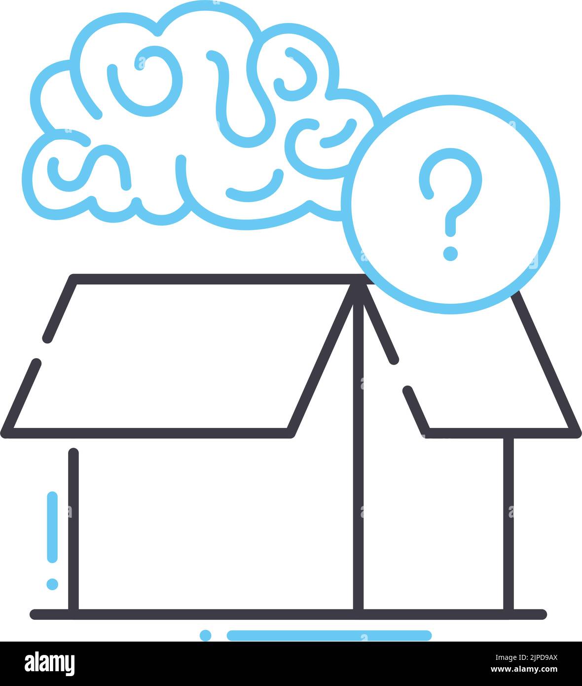 think out of the box line icon, outline symbol, vector illustration ...