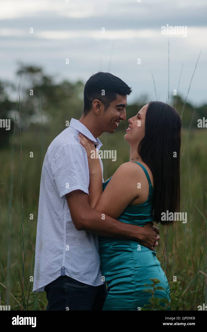 Latin couple showing all their love and happiness Stock Photo - Alamy