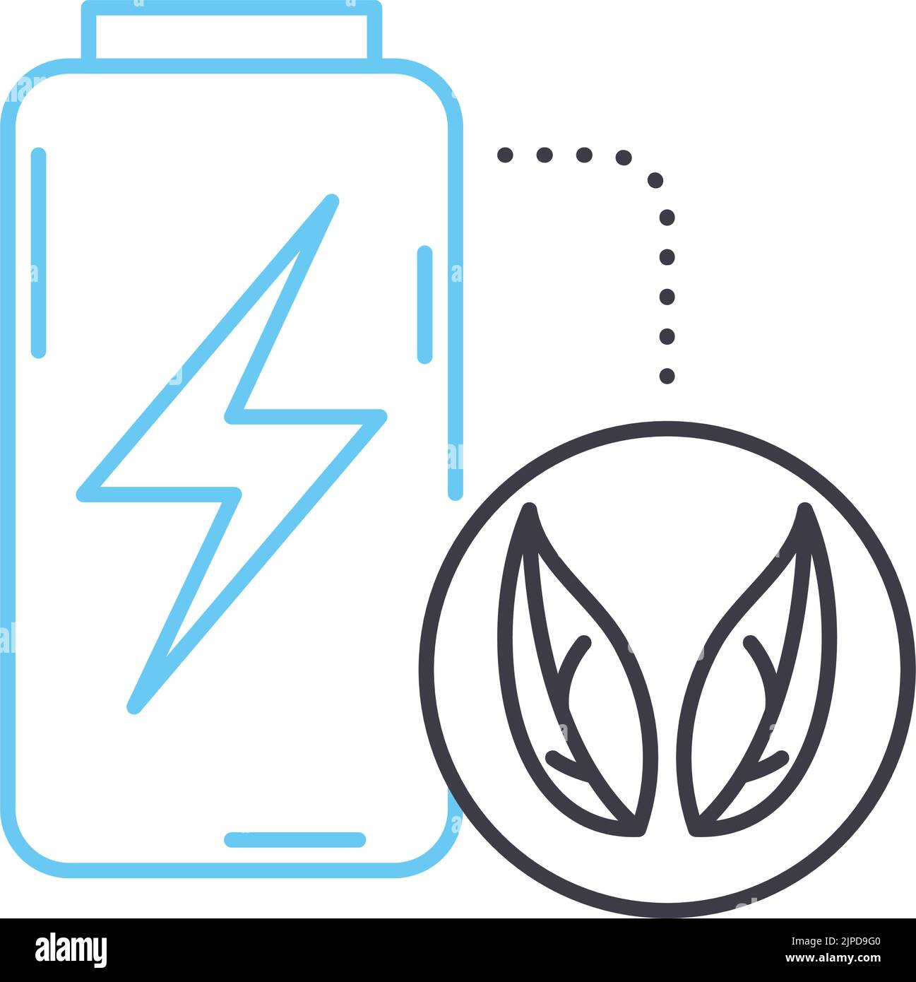 green energy line icon, outline symbol, vector illustration, concept ...