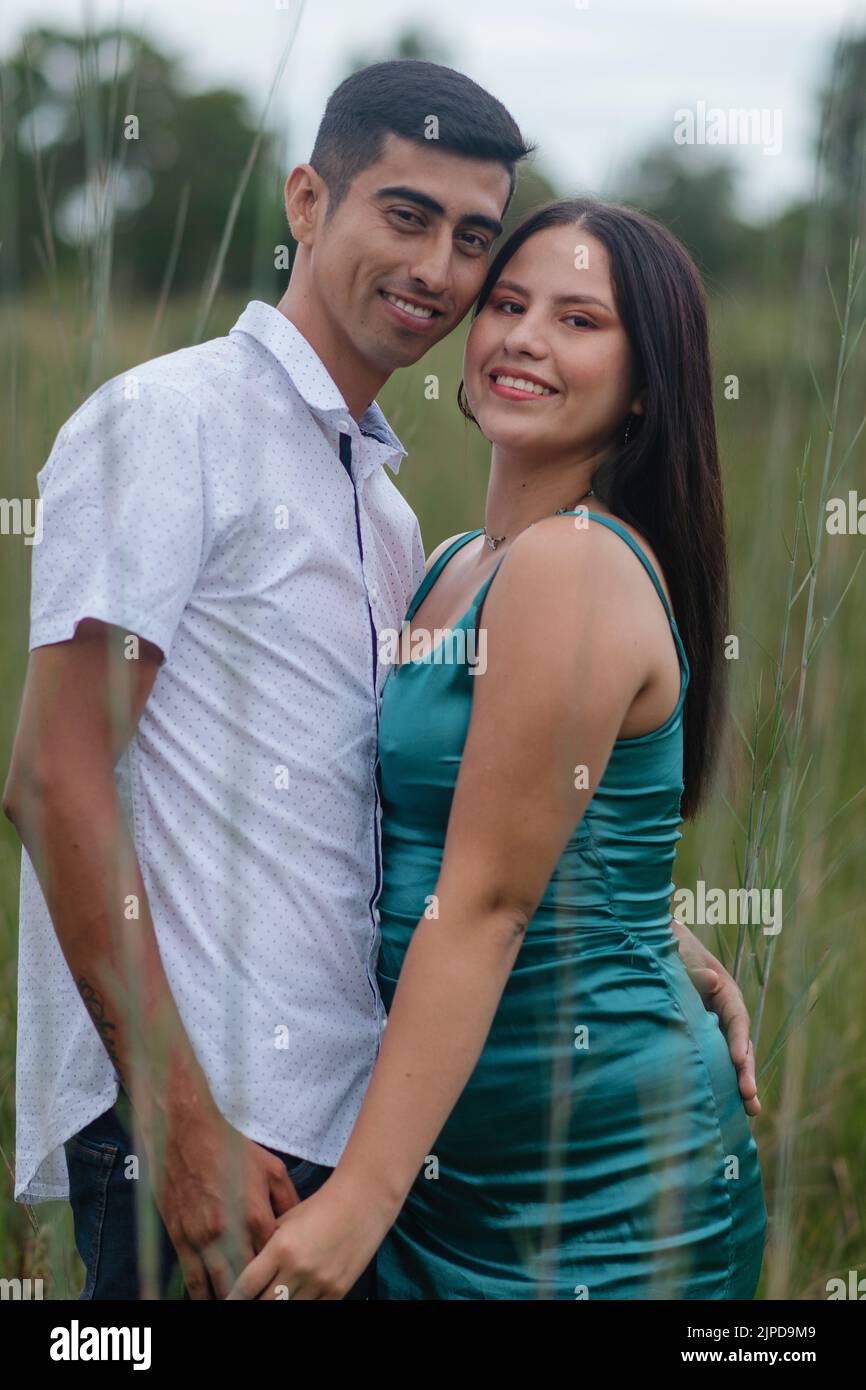 Latin couple showing all their love and happiness Stock Photo - Alamy