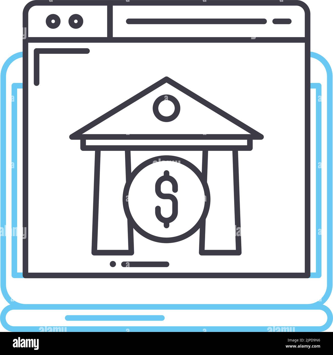 online banking line icon, outline symbol, vector illustration, concept ...