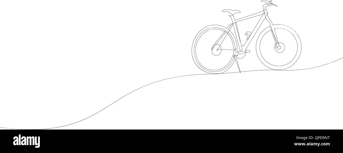 Continuous one line drawing of sporty bicycle or bike. Vector ...