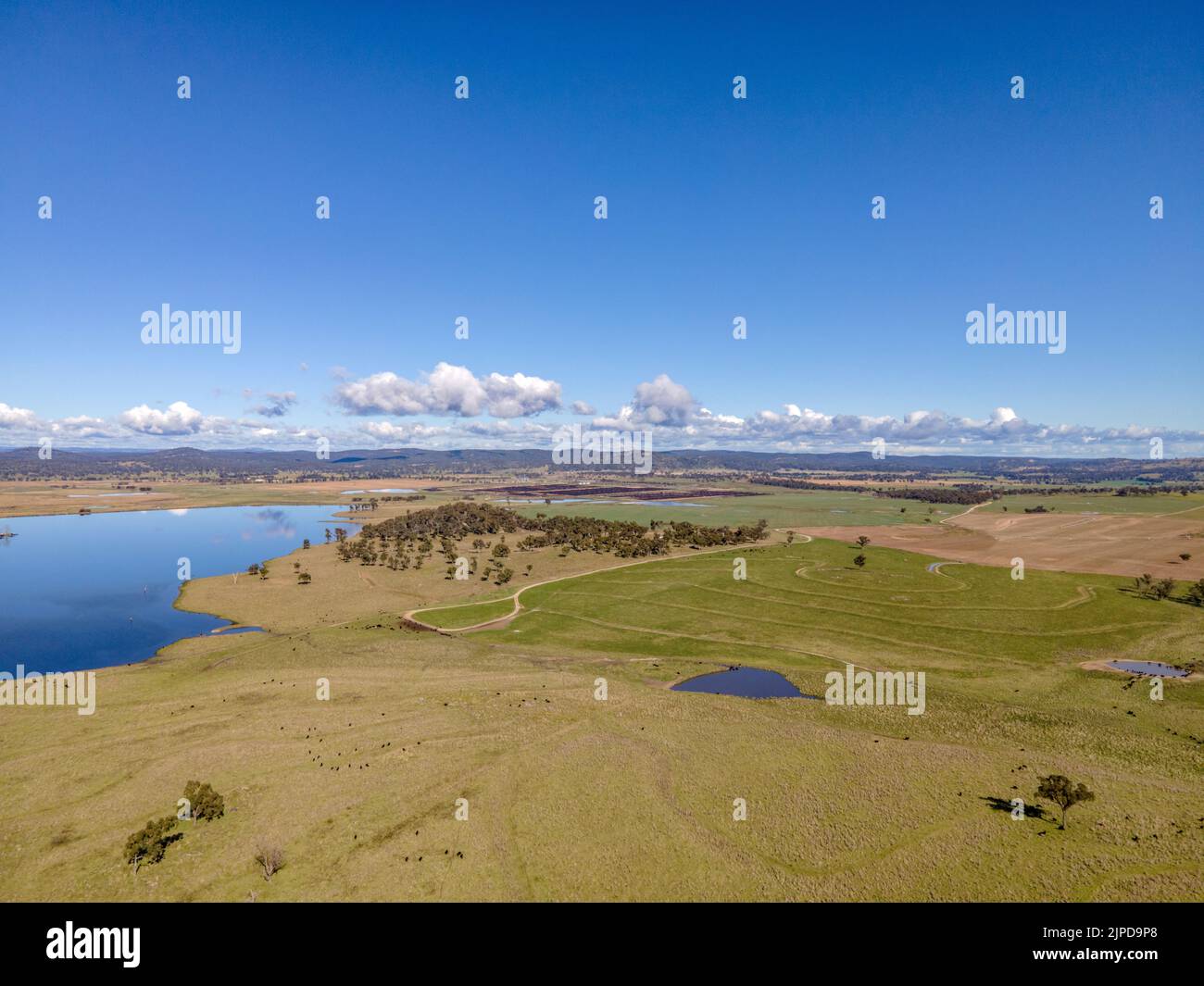The aerial view of Rangers Valley Dam. New South Wales, Australia Stock ...