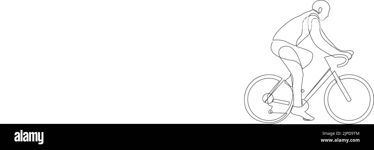 One line drawing of a bicycle rider. Vector illustration Stock Vector ...