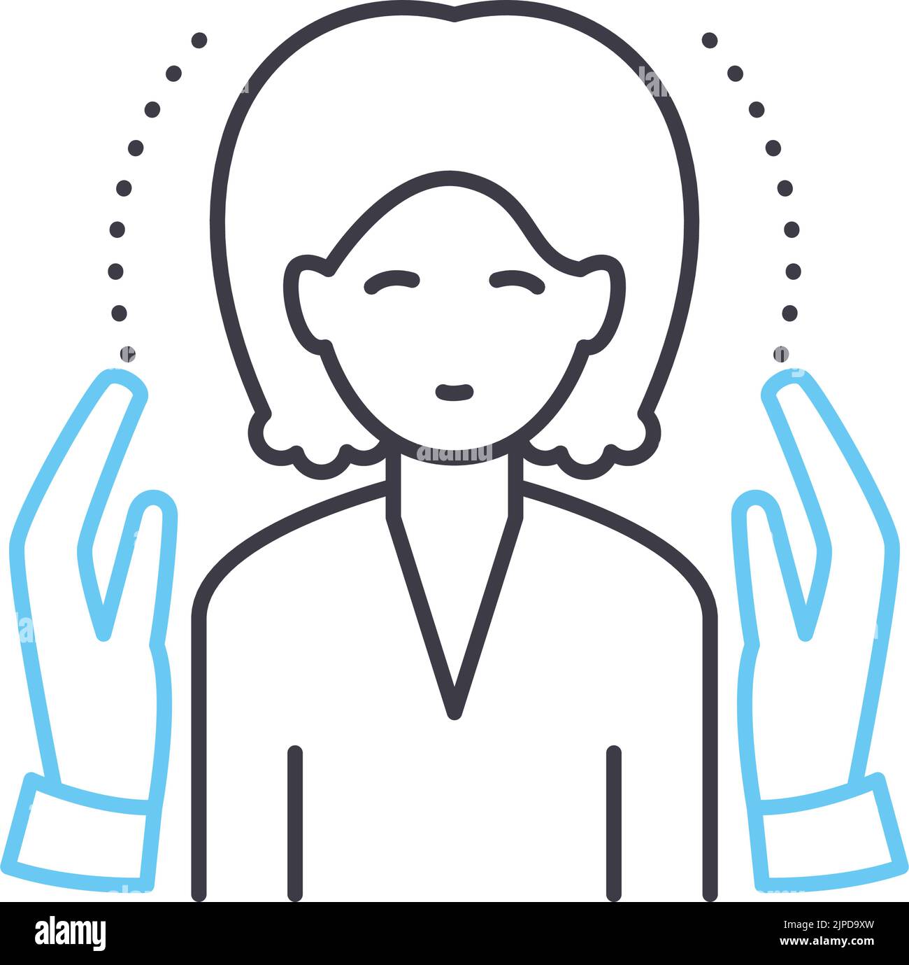 volunteering line icon, outline symbol, vector illustration, concept ...