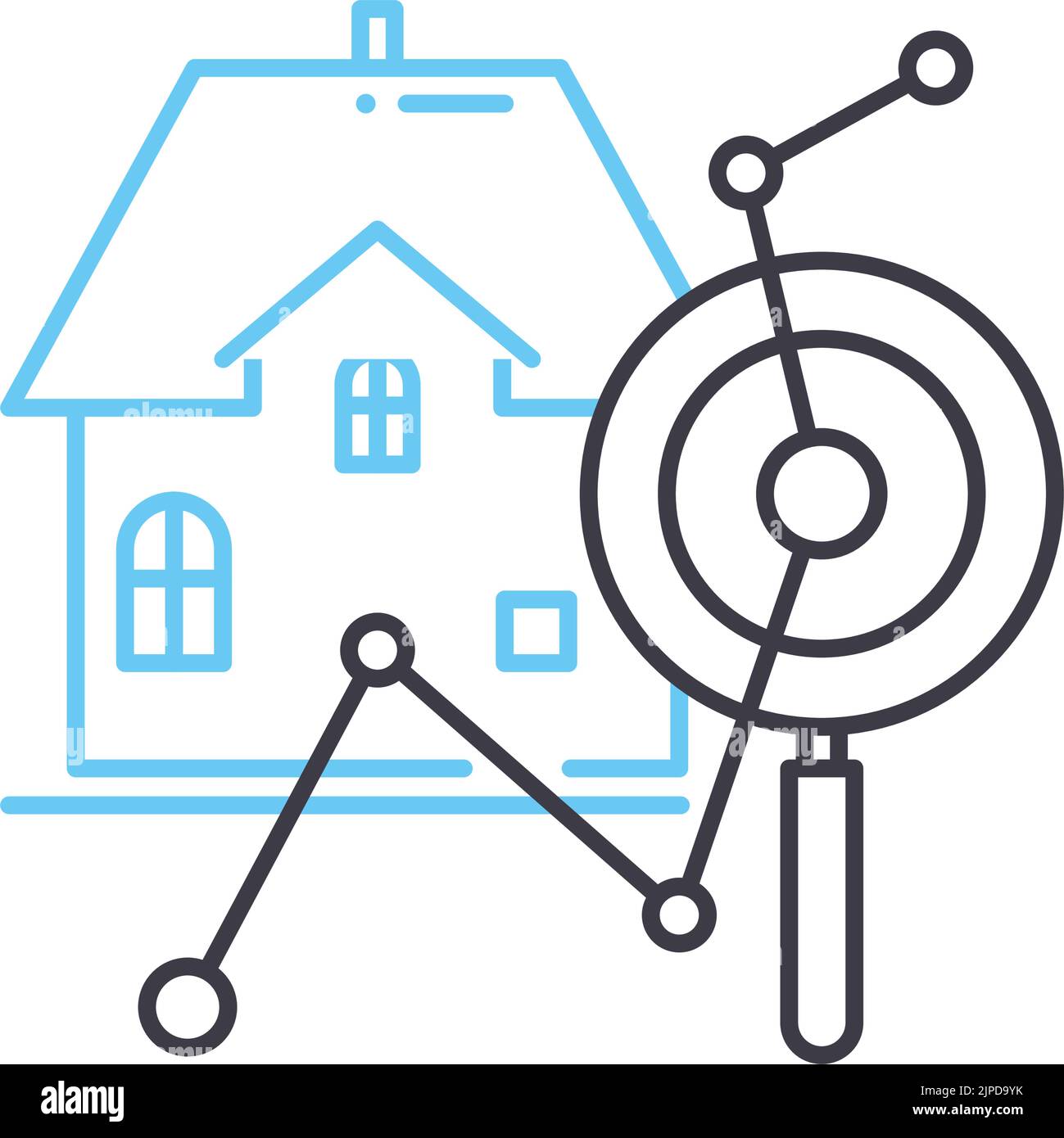 real estate research line icon, outline symbol, vector illustration ... real estate research line icon, outline symbol, vector illustration ...