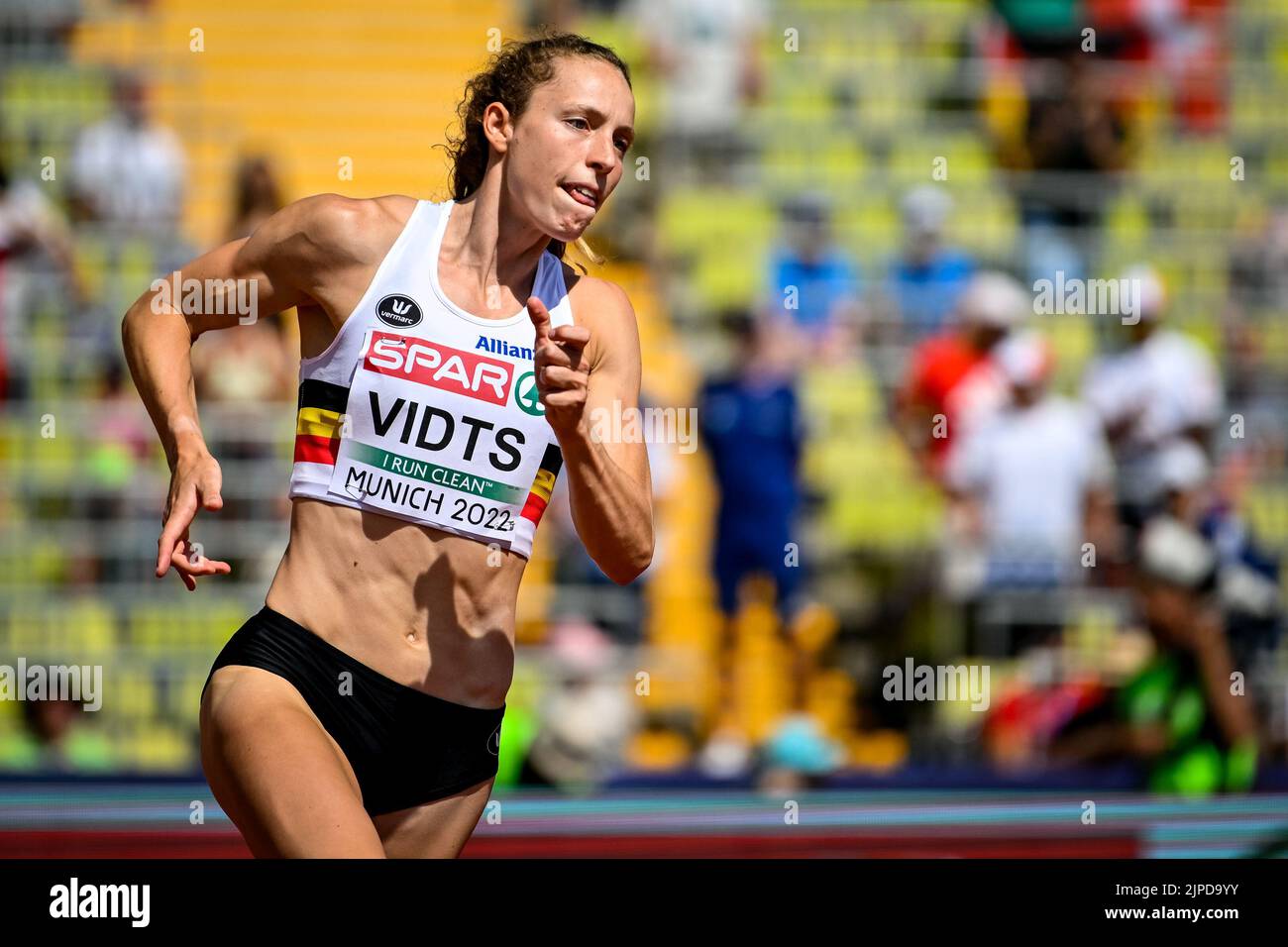 MUNICH, GERMANY - AUGUST 17: Noor Vidts of Belgium competing in the ...