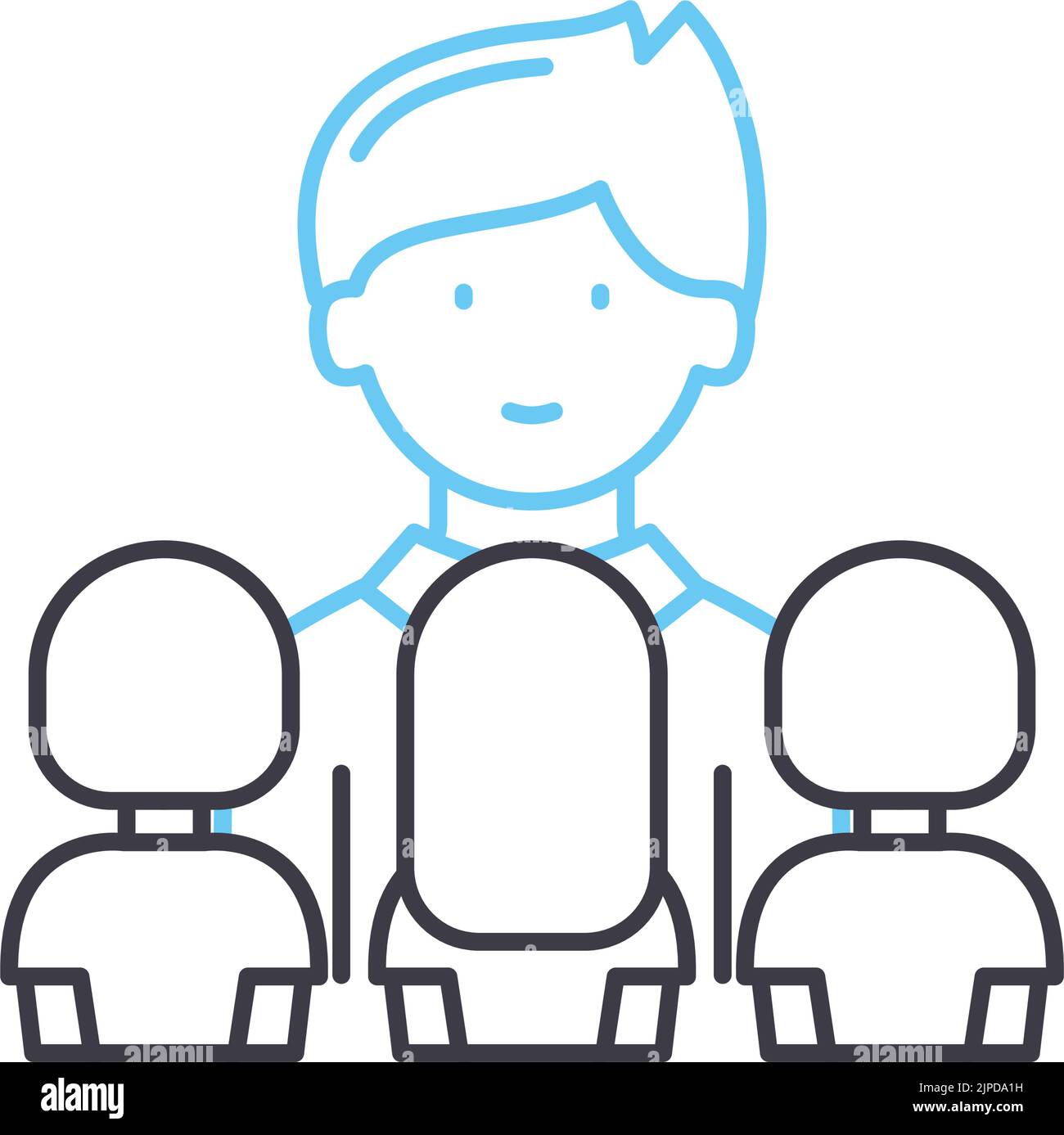 supervisor management line icon, outline symbol, vector illustration ...
