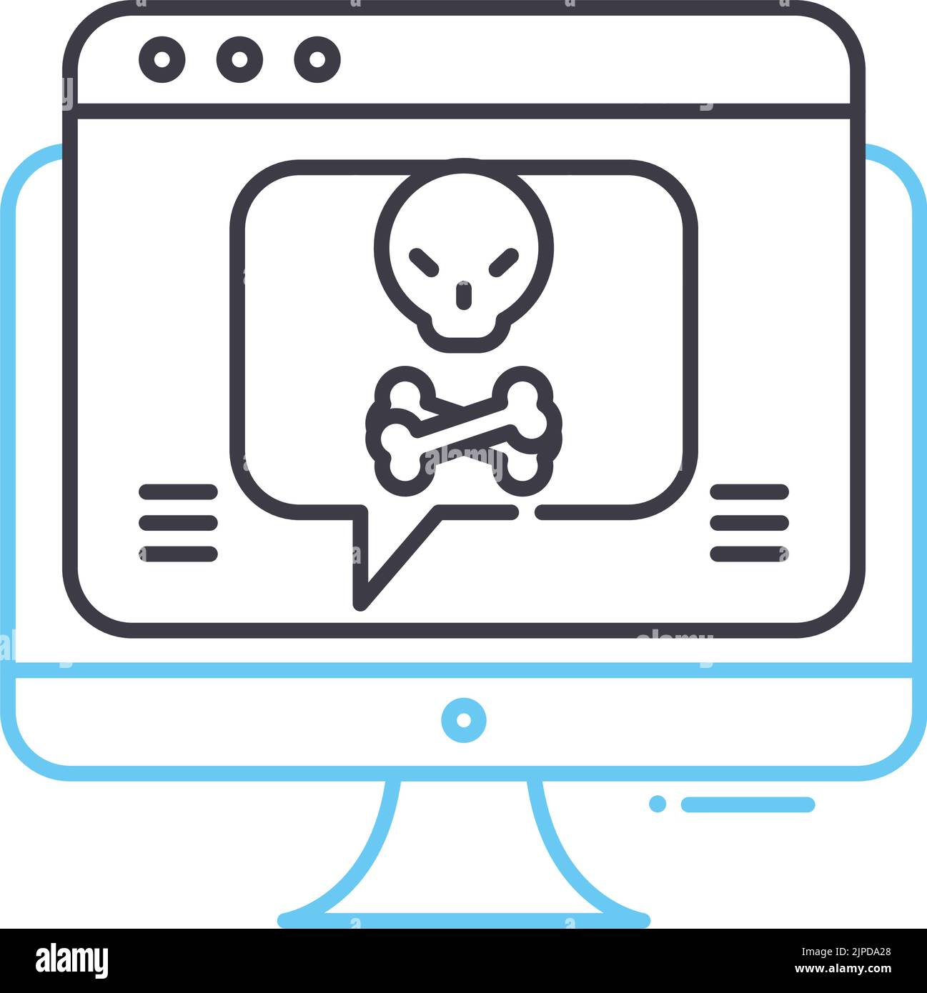 virus line icon, outline symbol, vector illustration, concept sign ...