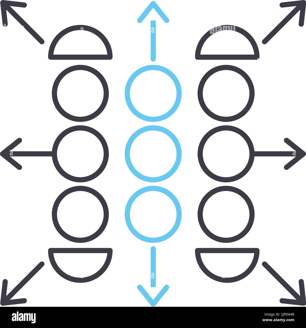 framework deployment line icon, outline symbol, vector illustration ... framework deployment line icon, outline symbol, vector illustration ...