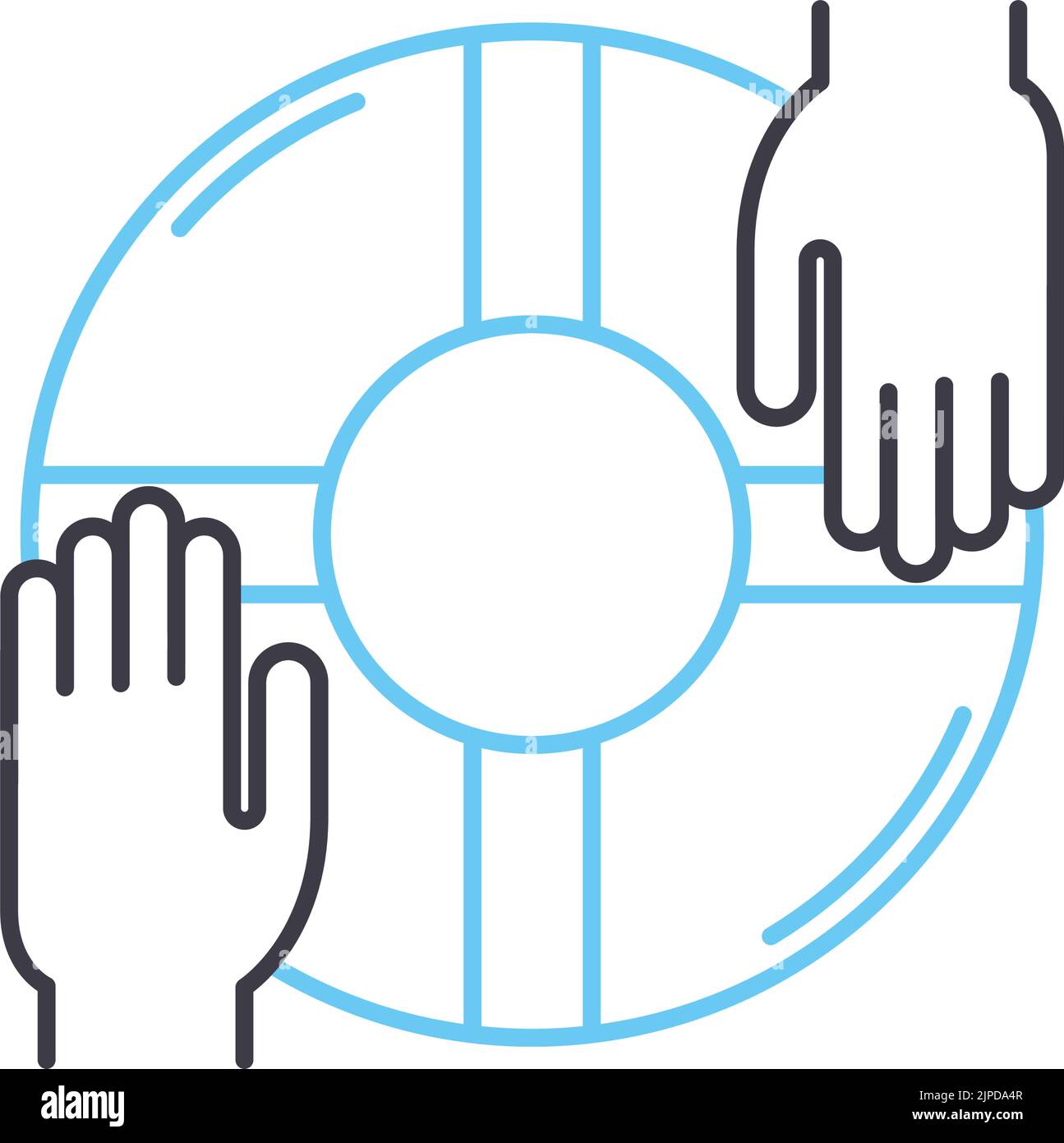 help line icon, outline symbol, vector illustration, concept sign Stock ...