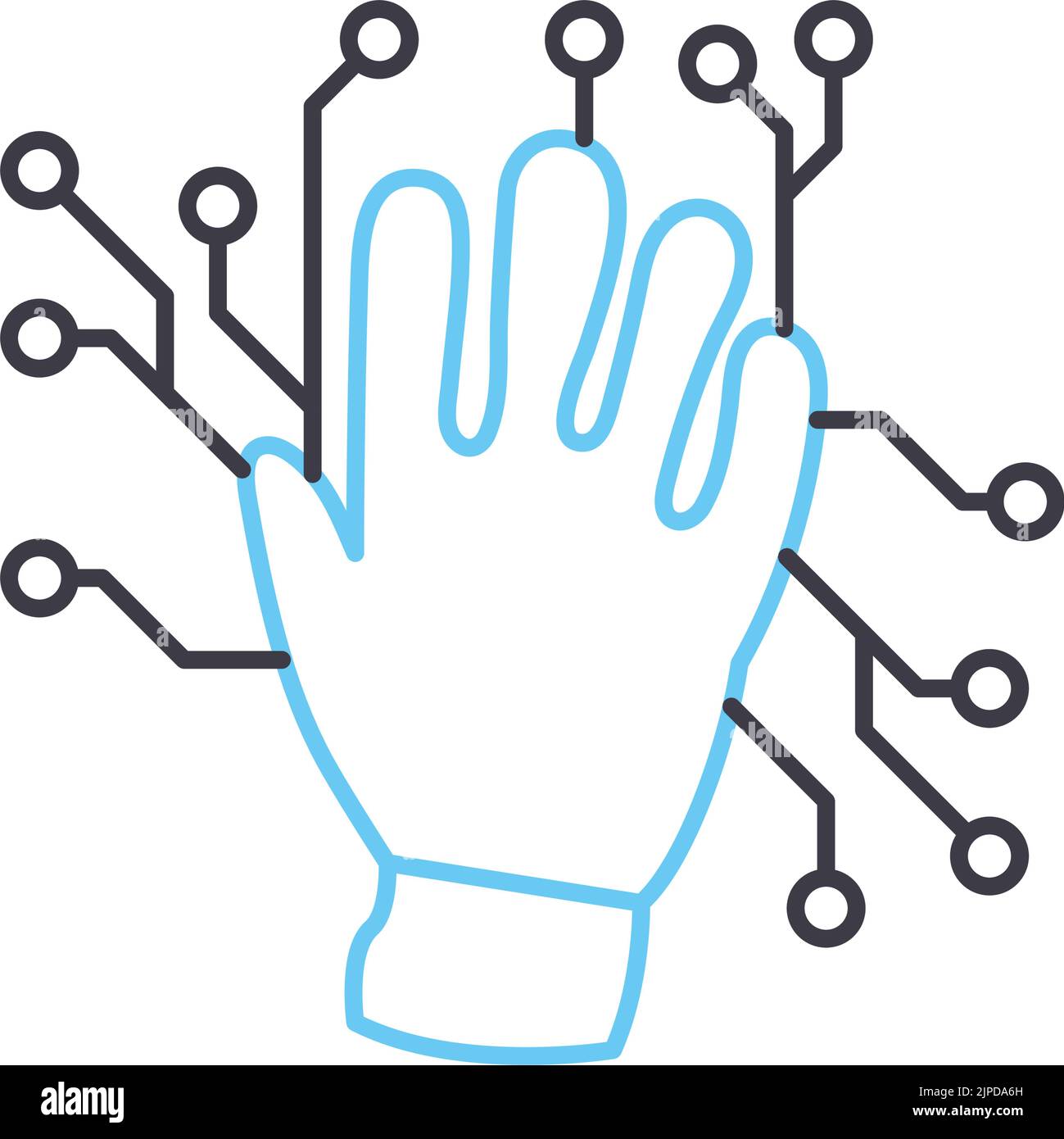 hand glove line icon, outline symbol, vector illustration, concept sign ...