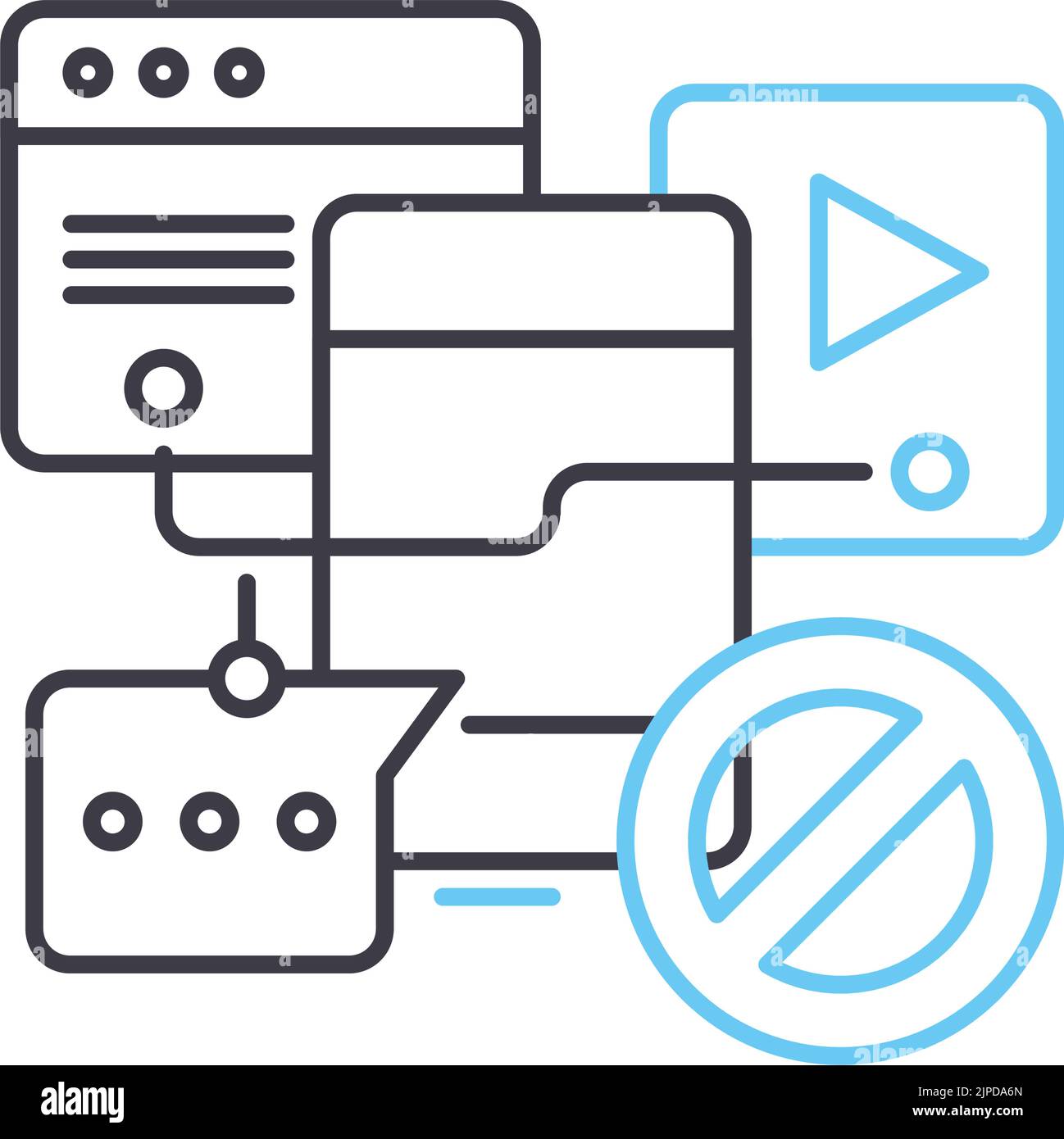 stop socialmedia line icon, outline symbol, vector illustration ...