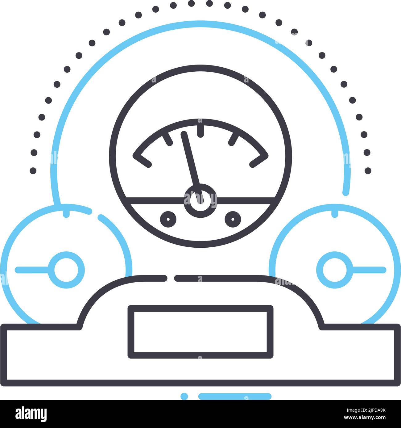 speedometer line icon, outline symbol, vector illustration, concept ...