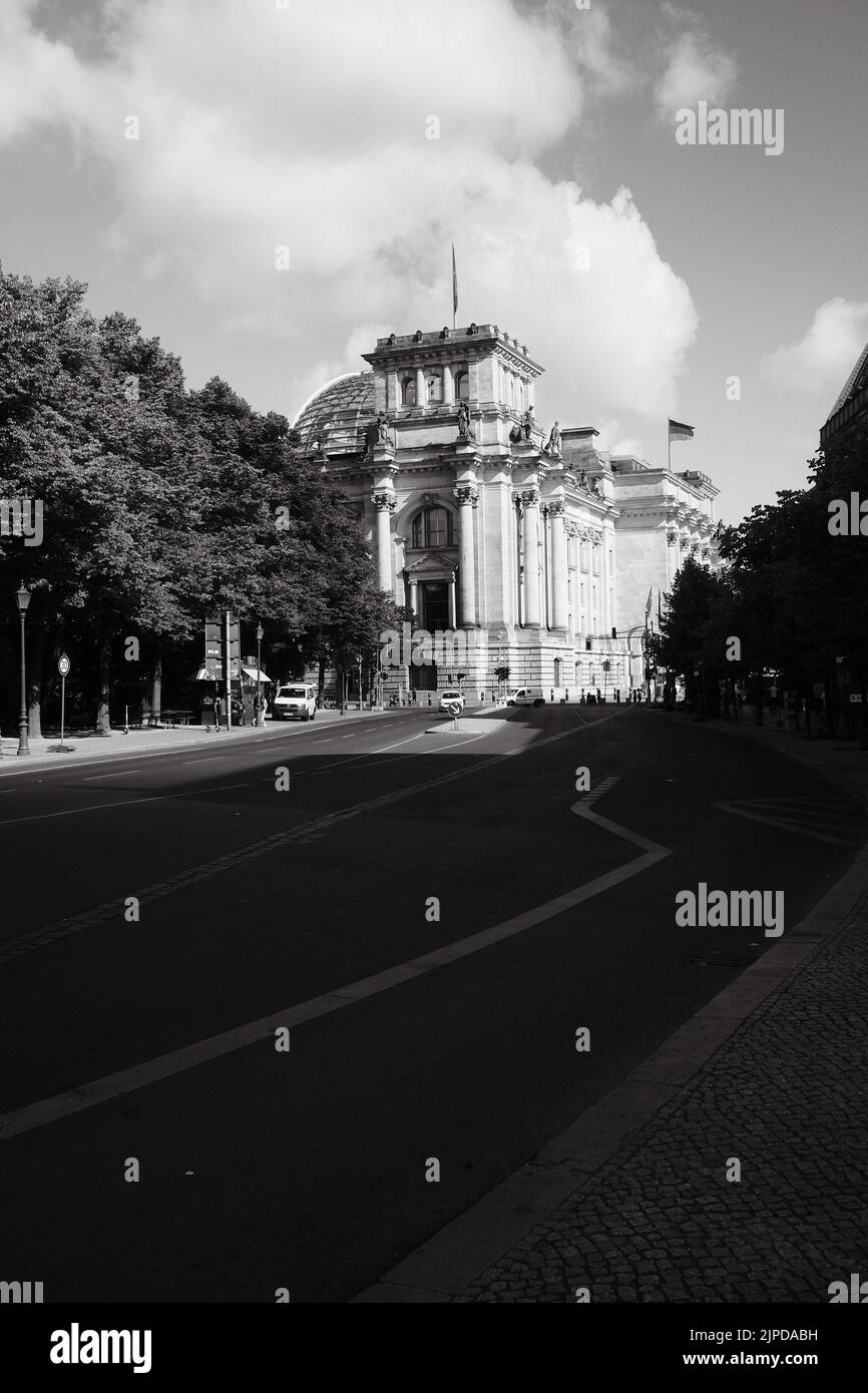 A vertical shot of the Reichstag building in Berlin, Germany Stock ...