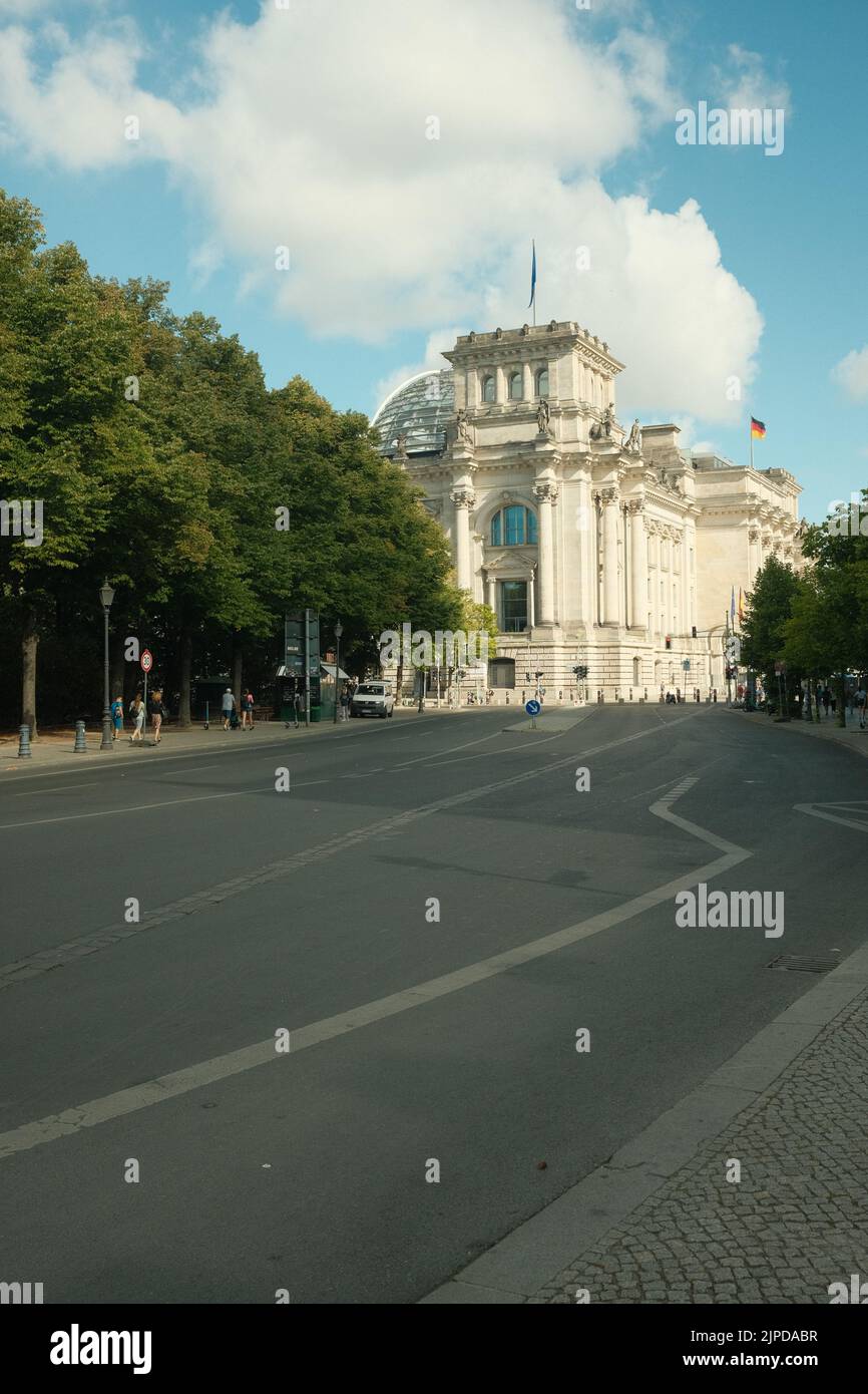 A vertical shot of the Reichstag building in Berlin, Germany Stock ...
