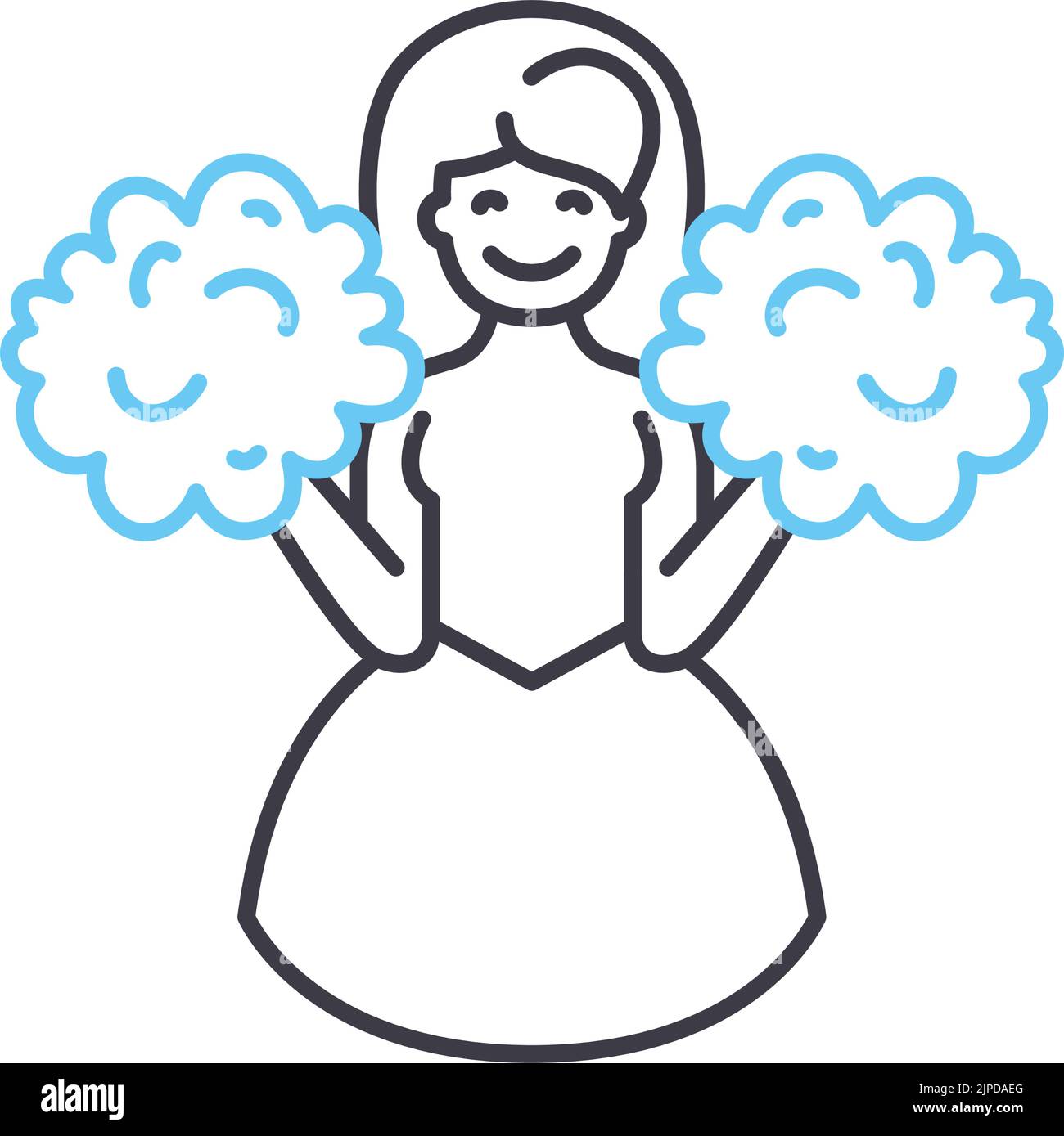 mentor line icon, outline symbol, vector illustration, concept sign ...