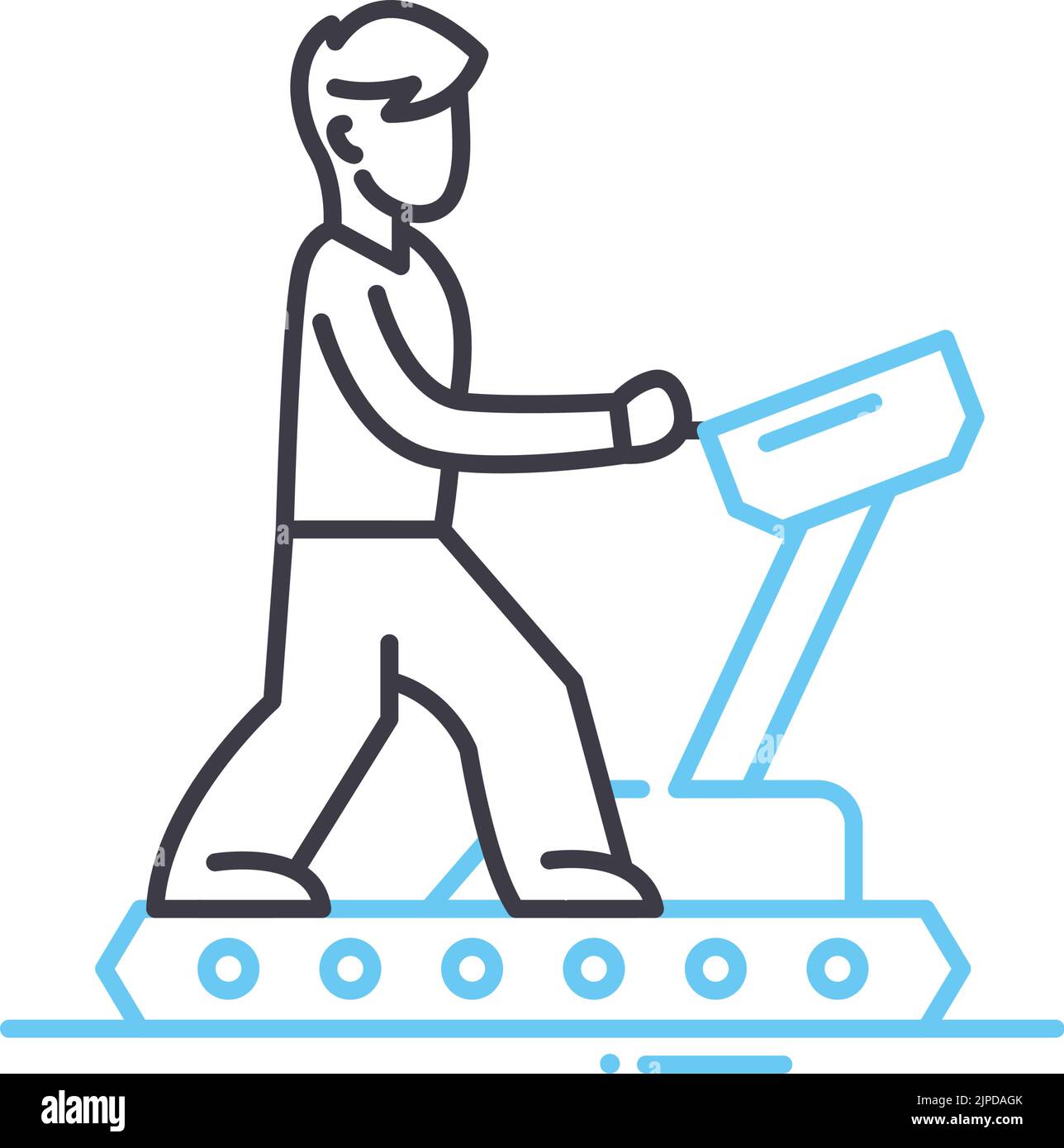Treadmill Line Icon Outline Symbol Vector Illustration Concept Sign Stock Vector Image And Art