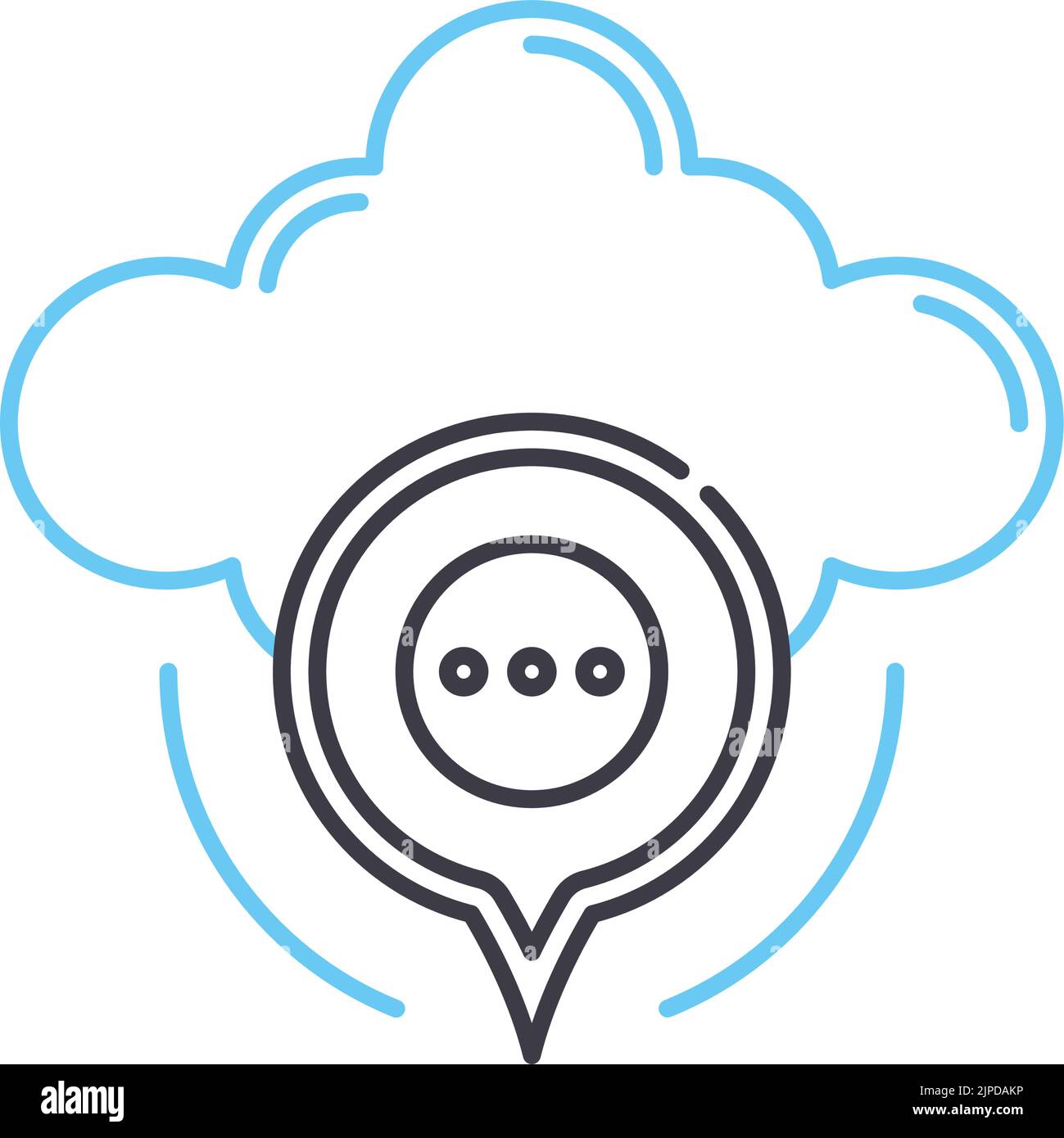 placement line icon, outline symbol, vector illustration, concept sign ...