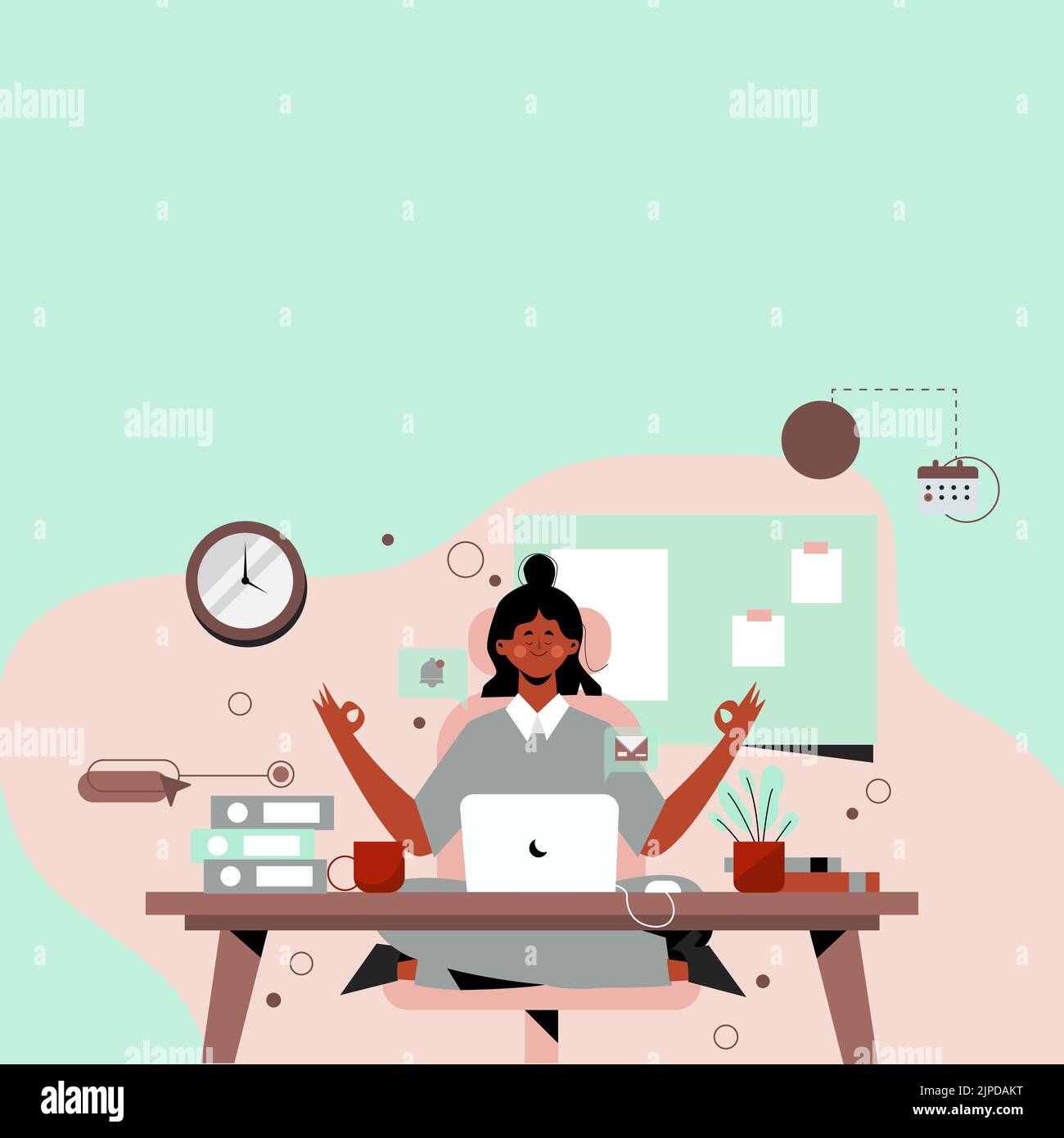 Tidy Workspace Setup, Smart Office Arrangement, Study Table Stock ...