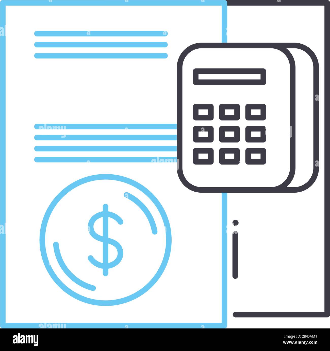 ledger account line icon, outline symbol, vector illustration, concept ...