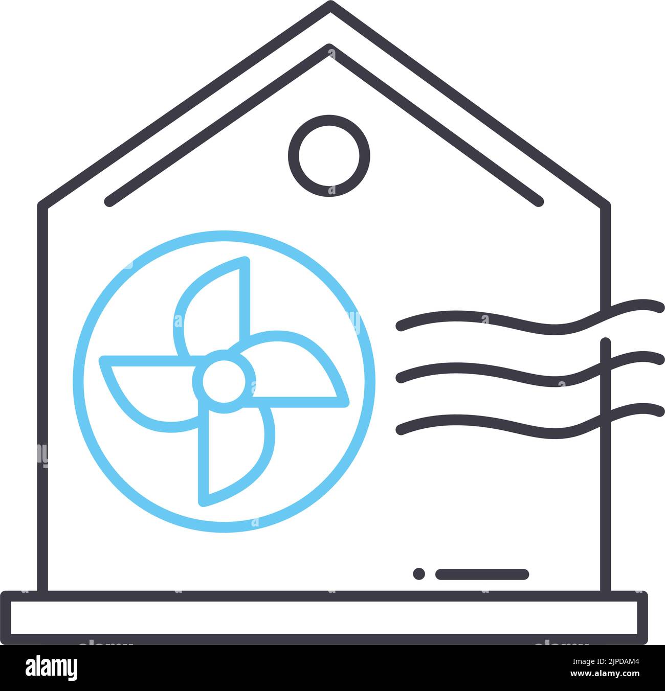 ventilation line icon, outline symbol, vector illustration, concept ...