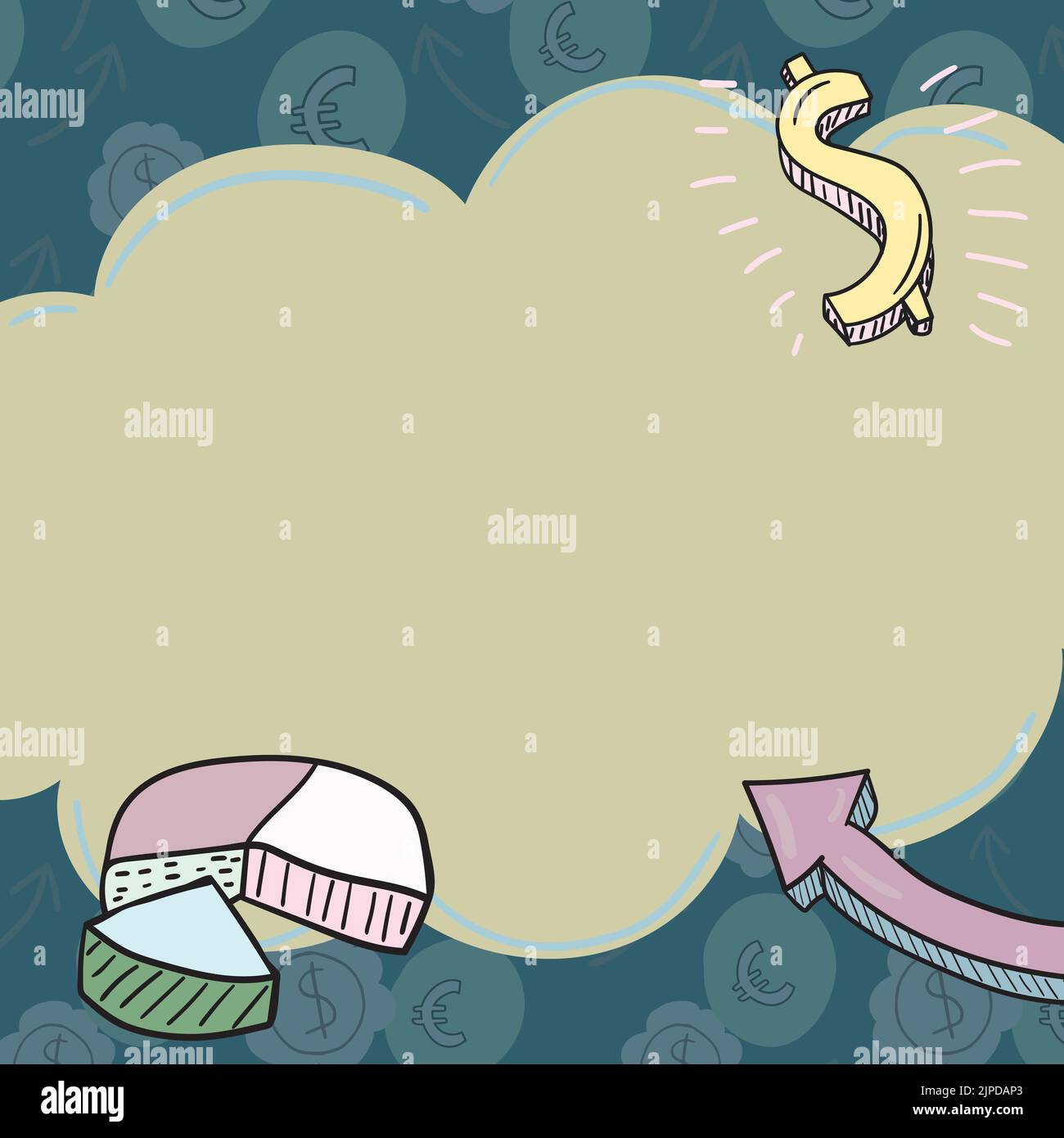 Pop-Up Cloud With Dollar Sign, Graphics And Arrows. Financial ...