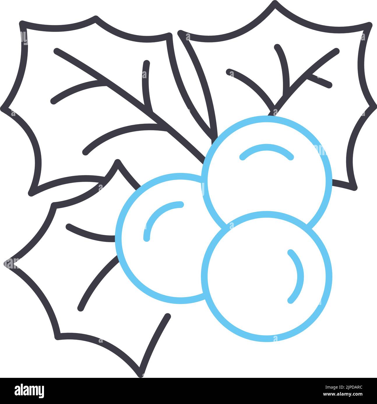 holly light line icon, outline symbol, vector illustration, concept ...