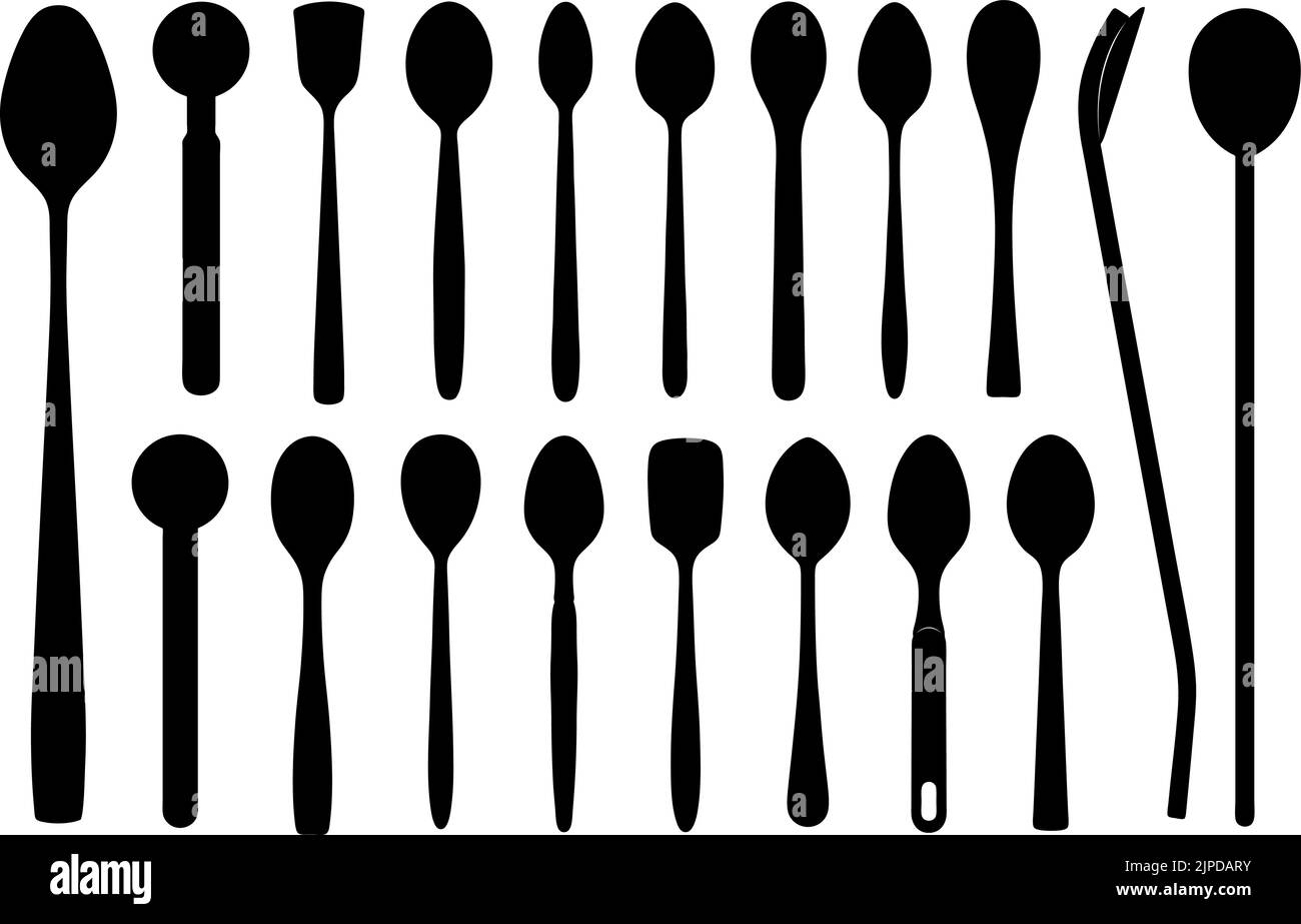 Set of different teaspoons isolated on white Stock Vector Image & Art ...