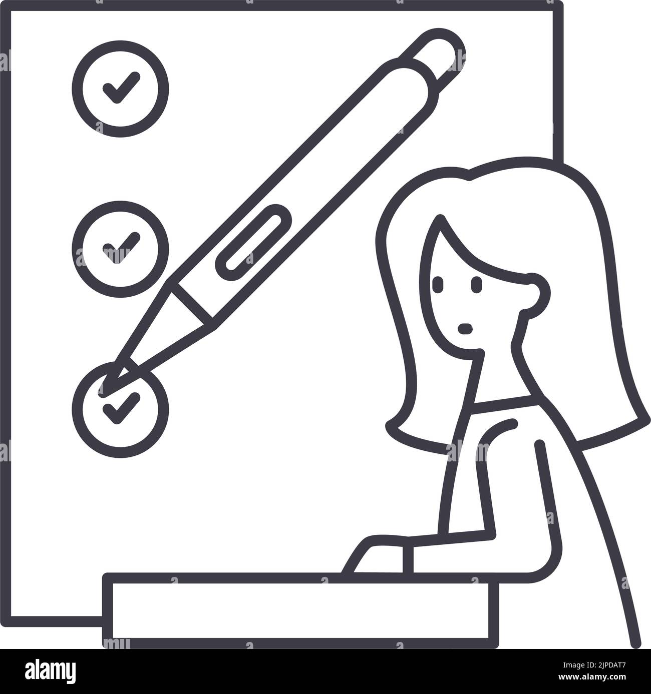 tests line icon, outline symbol, vector illustration, concept sign ...