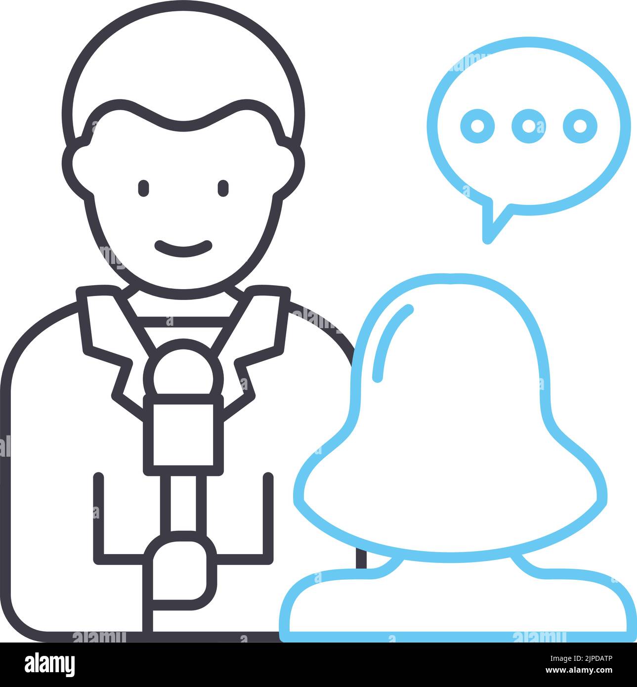interview line icon, outline symbol, vector illustration, concept sign ... interview line icon, outline symbol, vector illustration, concept sign ...