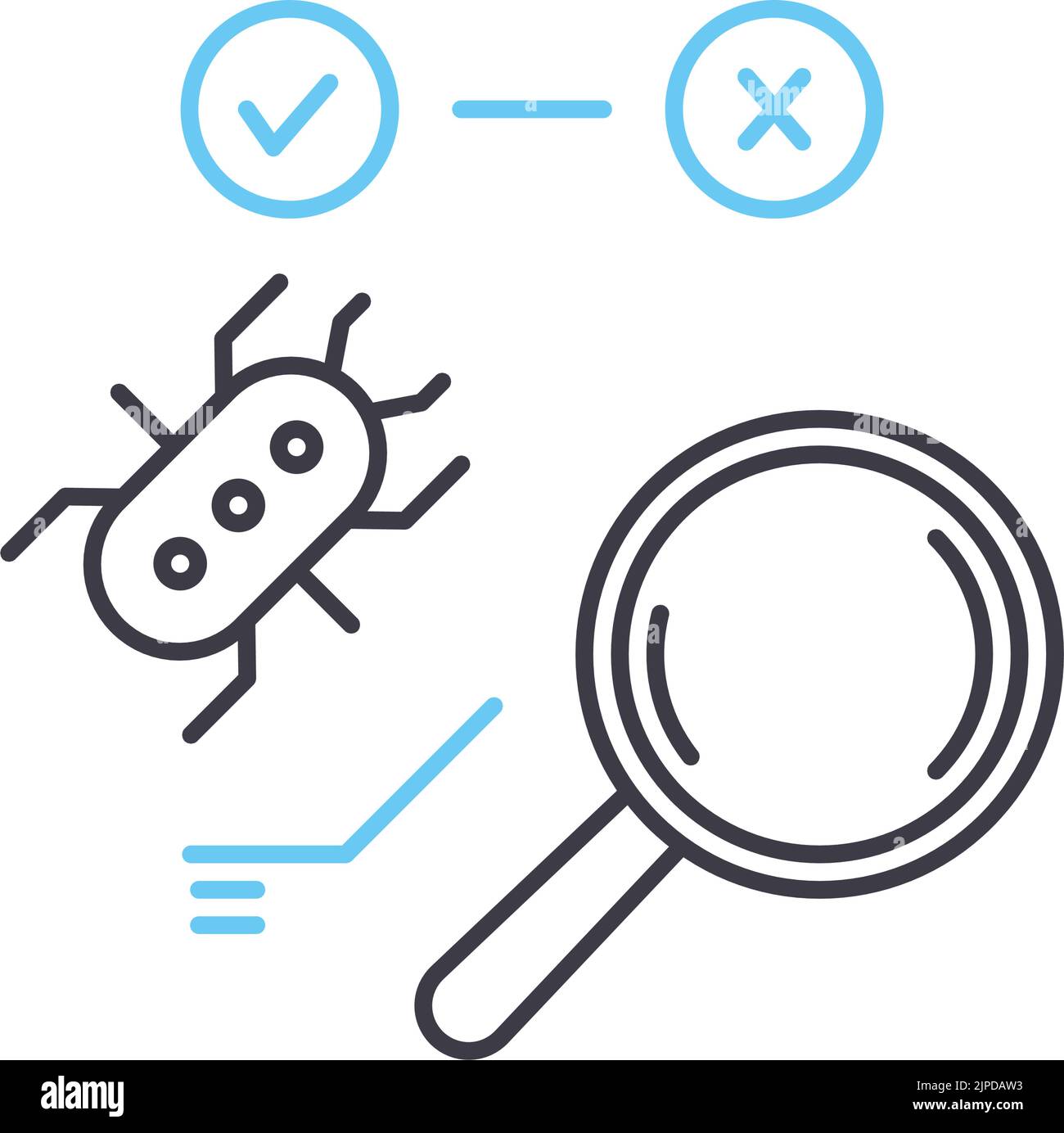 virus removing line icon, outline symbol, vector illustration, concept ...