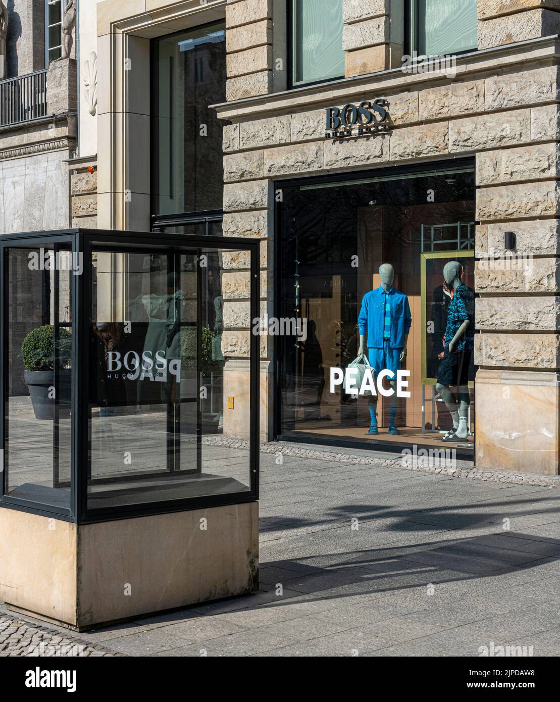 window display, peace, clothing shop, hugo boss, shop front, shop ...