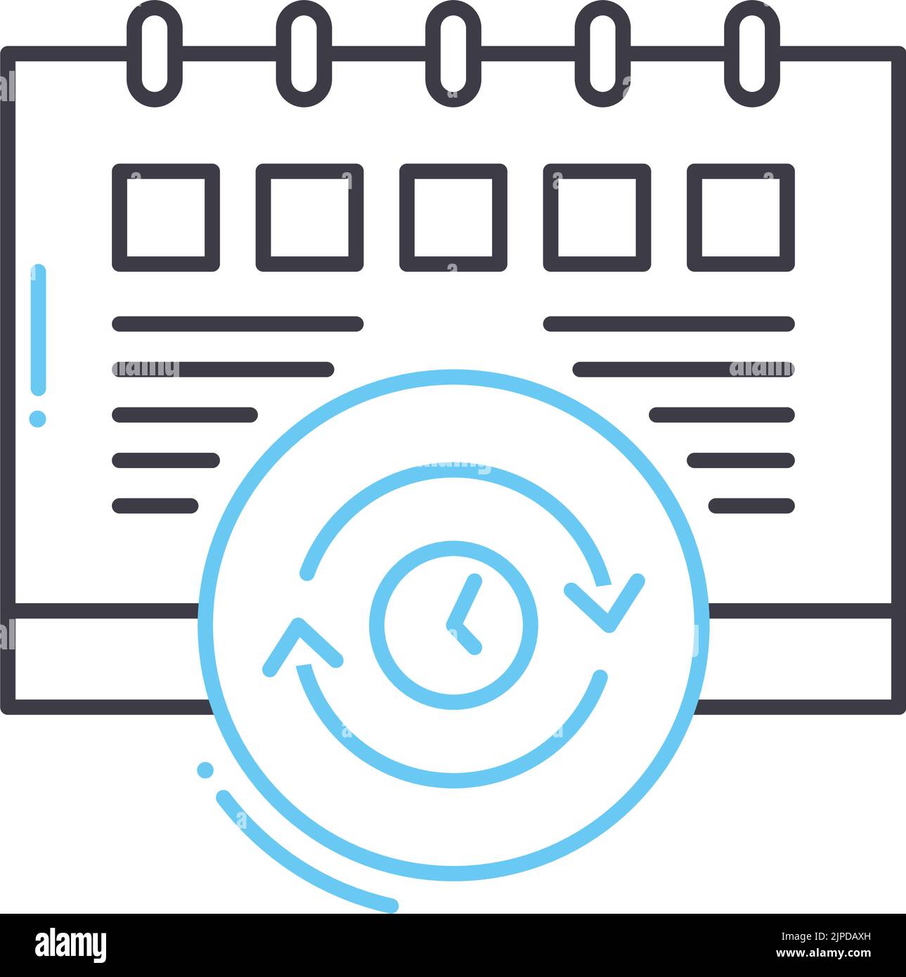 schedule line icon, outline symbol, vector illustration, concept sign ...