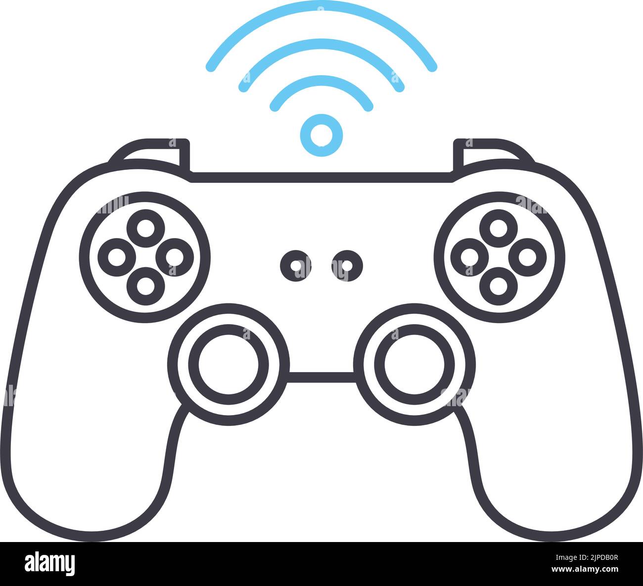 gamepad line icon, outline symbol, vector illustration, concept sign ...