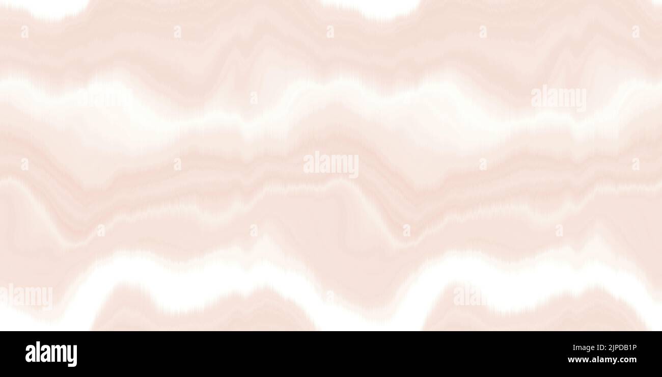 Soft wavy tie dye stripe seamless border pattern. Pink white organic ...