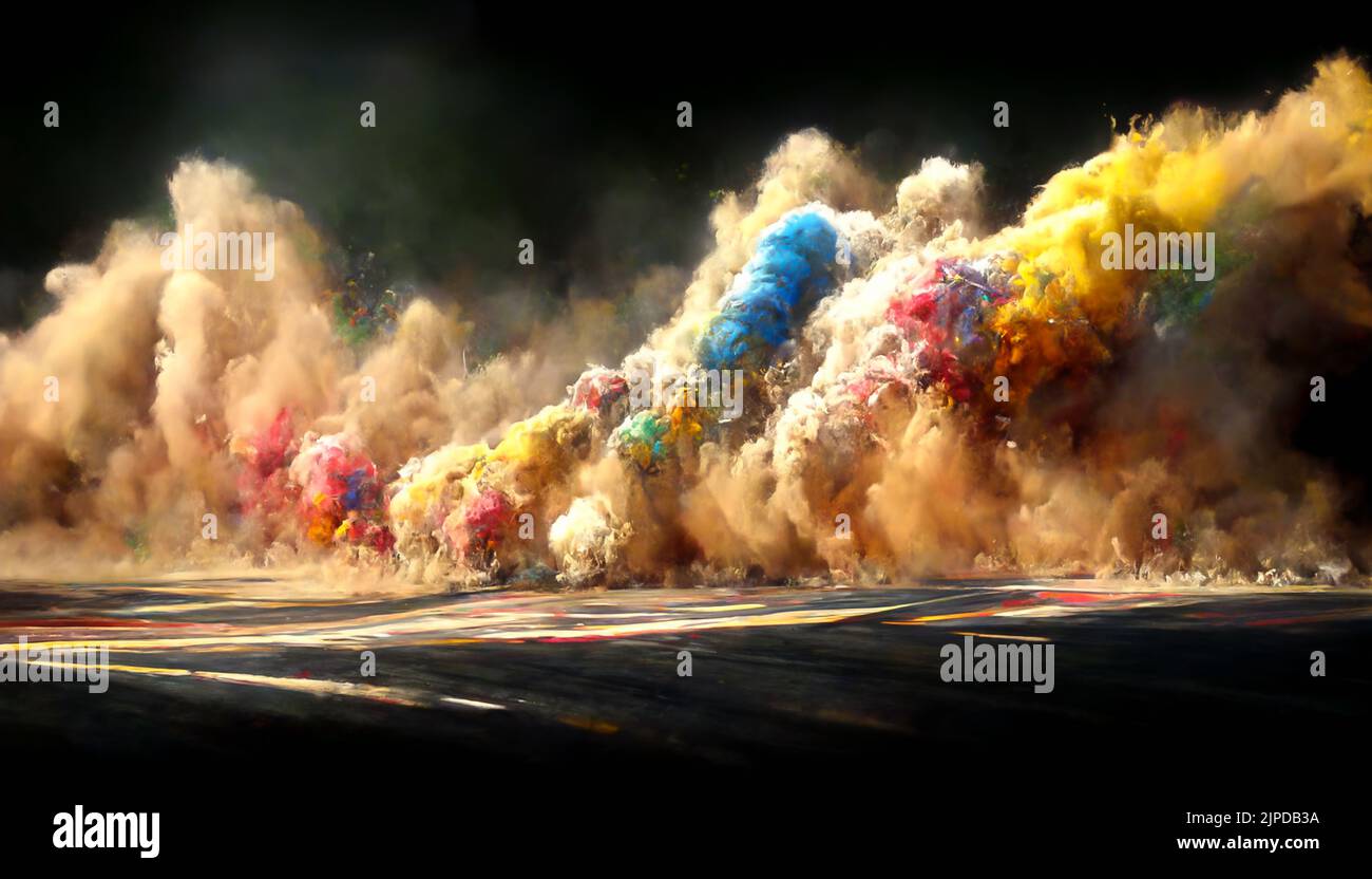 Abstract Drag racing, drifting, and rallying create a beautiful ...