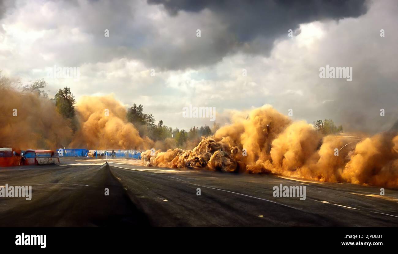Abstract Drag racing, drifting, and rallying create a beautiful ...
