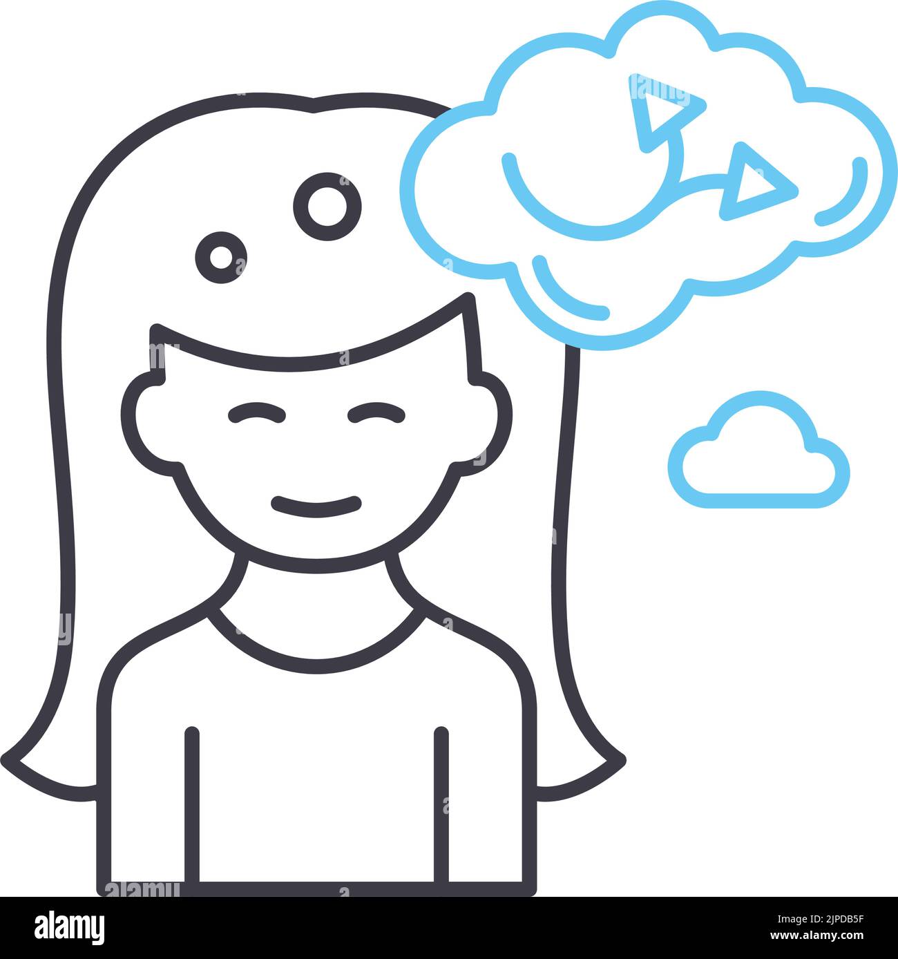 mental agility line icon, outline symbol, vector illustration, concept ...