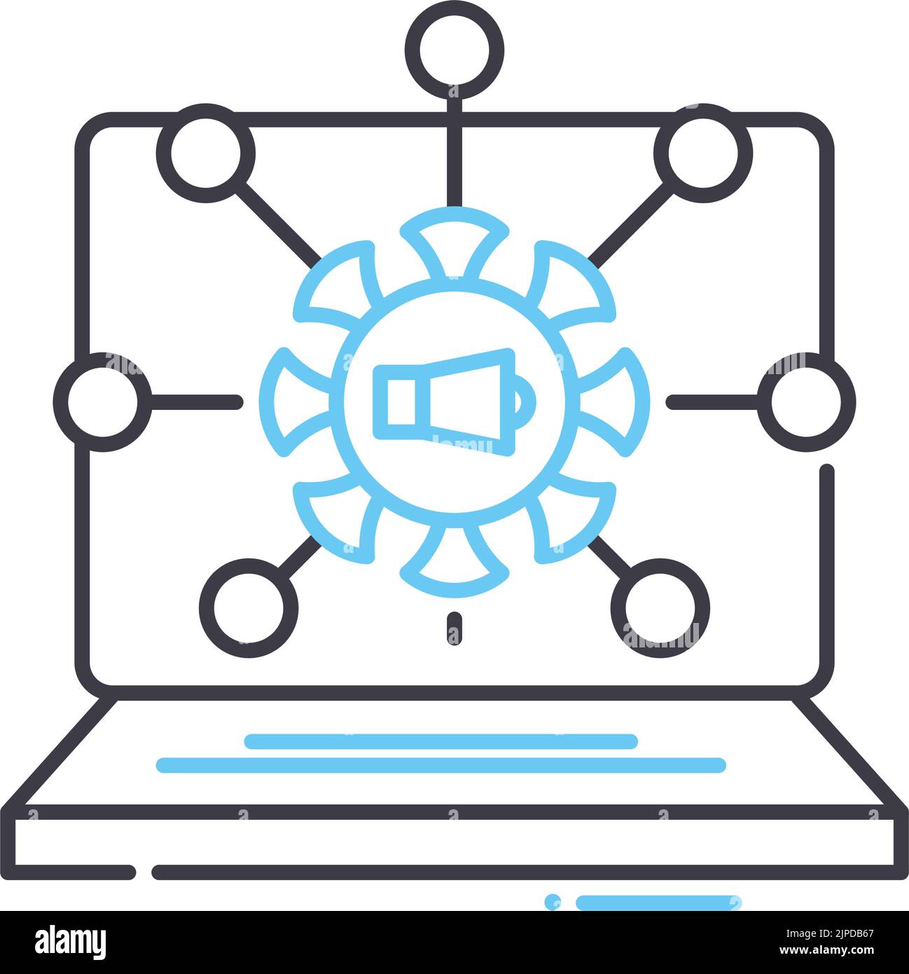 viral marketing line icon, outline symbol, vector illustration, concept ...