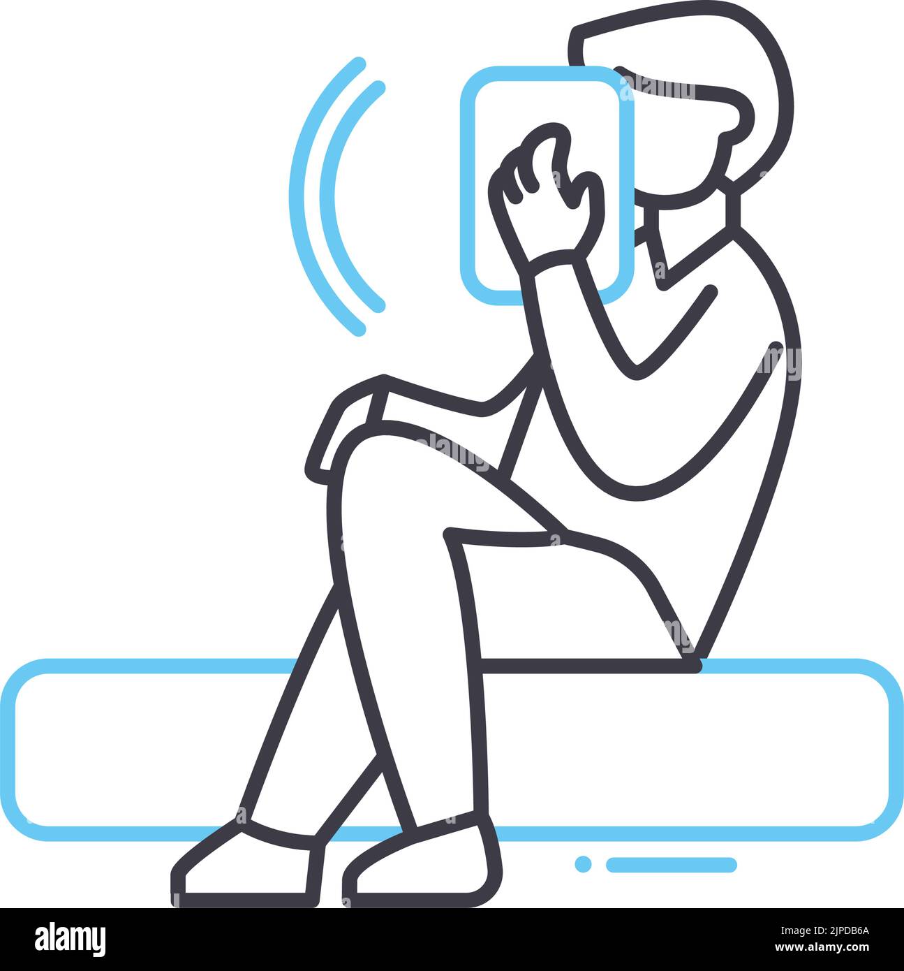 gadget education line icon, outline symbol, vector illustration ...