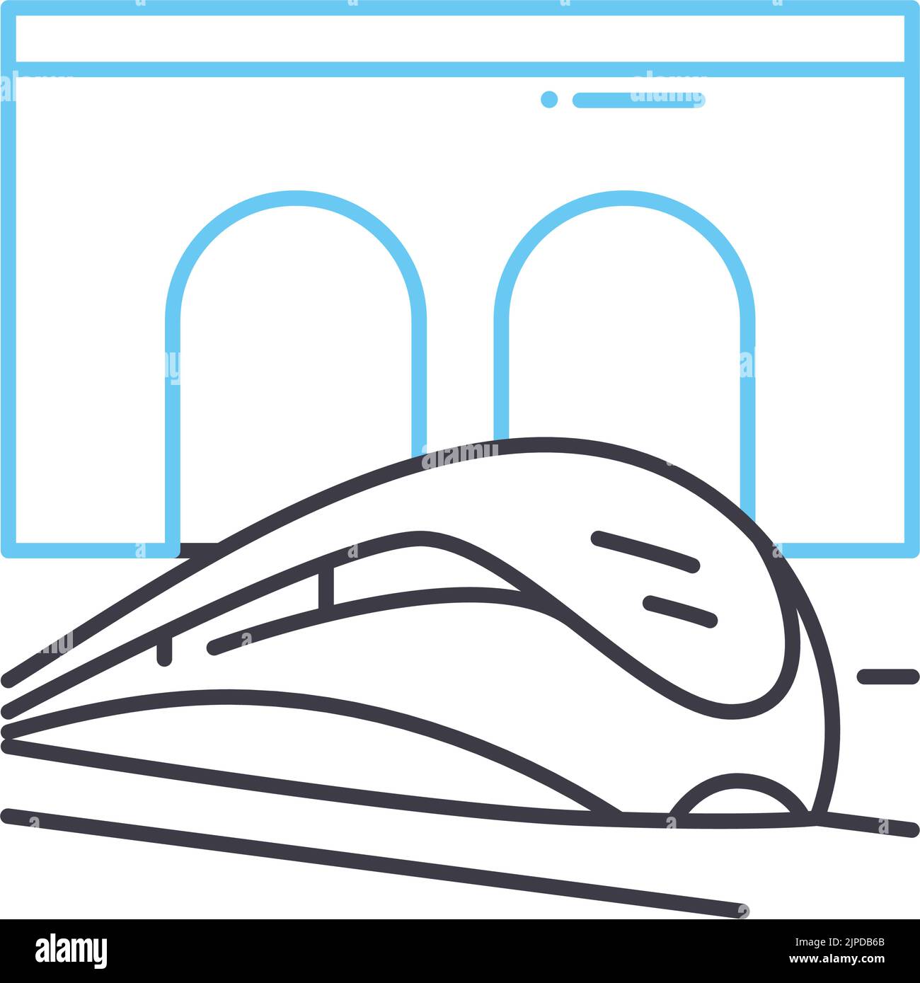 high speed train line icon, outline symbol, vector illustration, concept sign Stock Vector Image ...