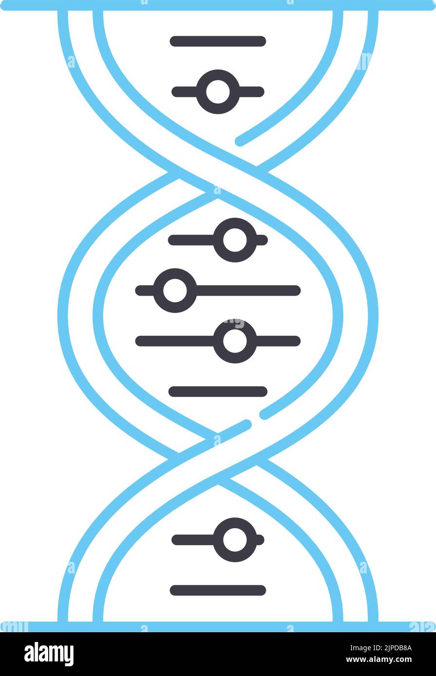 genetic dna line icon, outline symbol, vector illustration, concept ...
