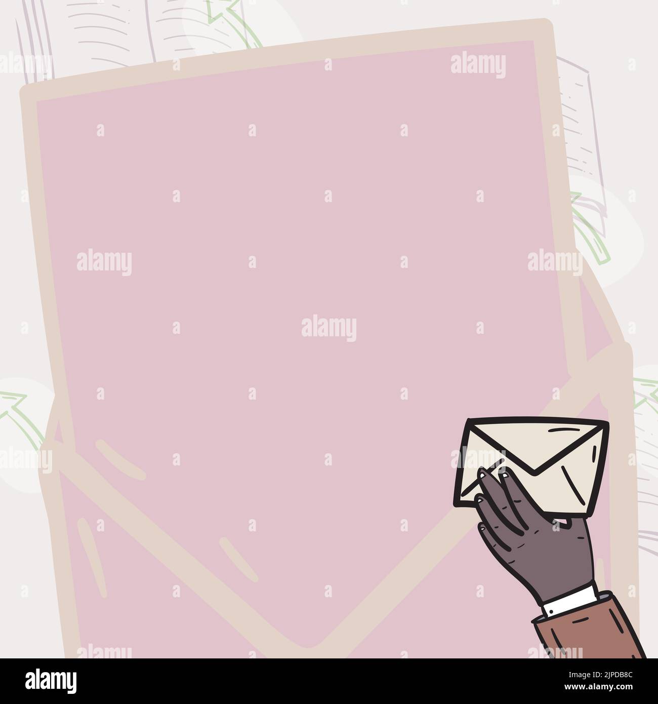 Professional Holding Letter And Envelope With Memorandum Stock Vector ...