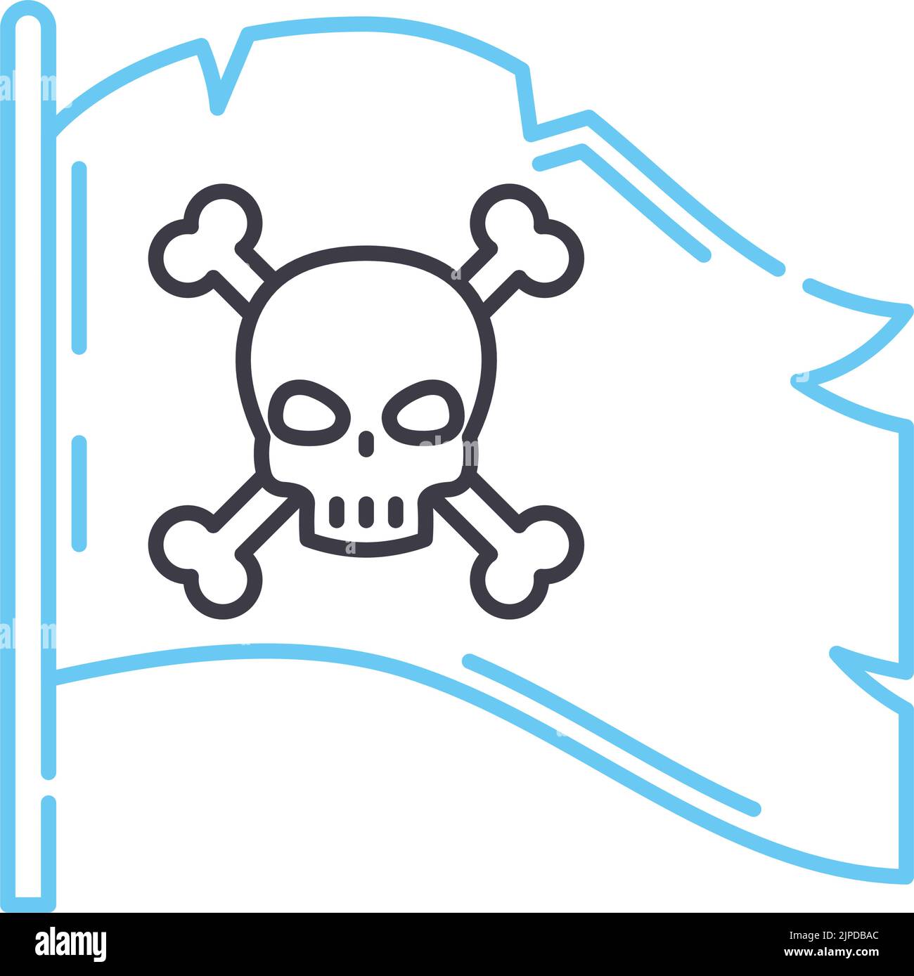 flag line icon, outline symbol, vector illustration, concept sign Stock ...