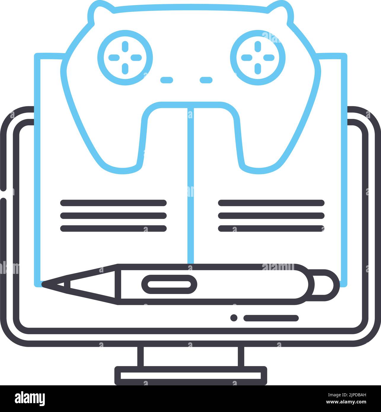 player registration line icon, outline symbol, vector illustration ...