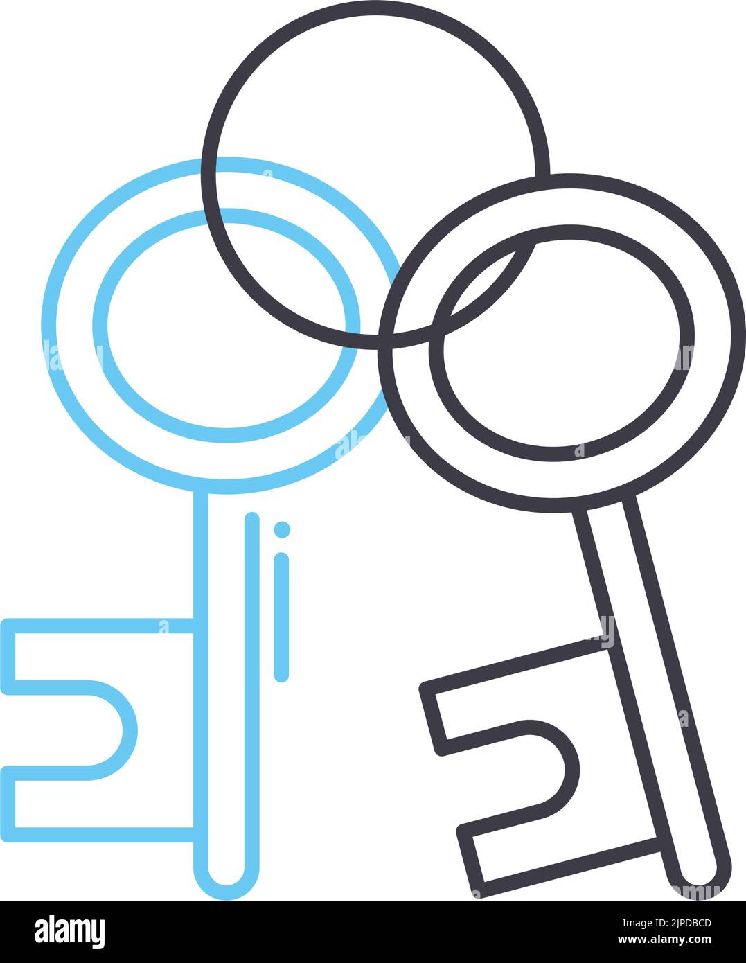 keys line icon, outline symbol, vector illustration, concept sign Stock ...