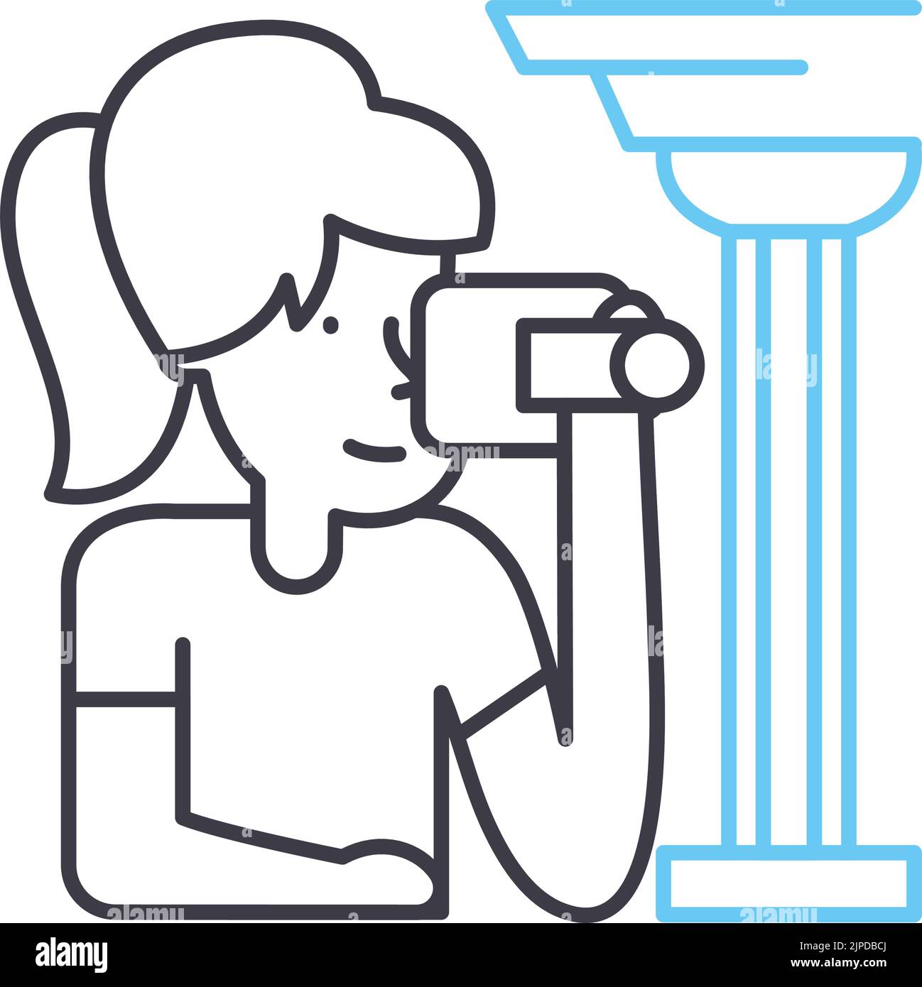 photo master line icon, outline symbol, vector illustration, concept ...