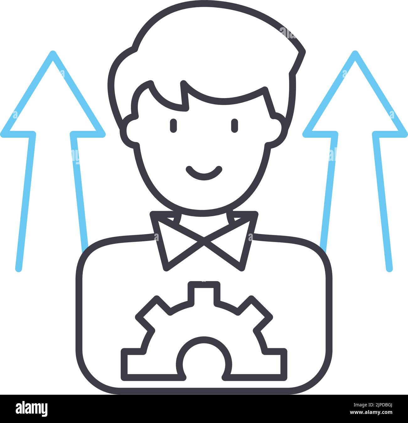 manager line icon, outline symbol, vector illustration, concept sign ...